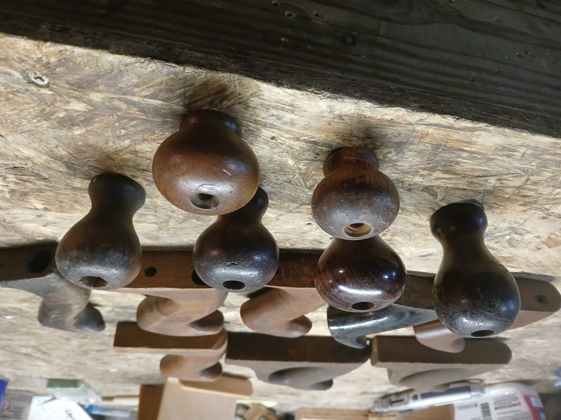Vintage wooden plane handles