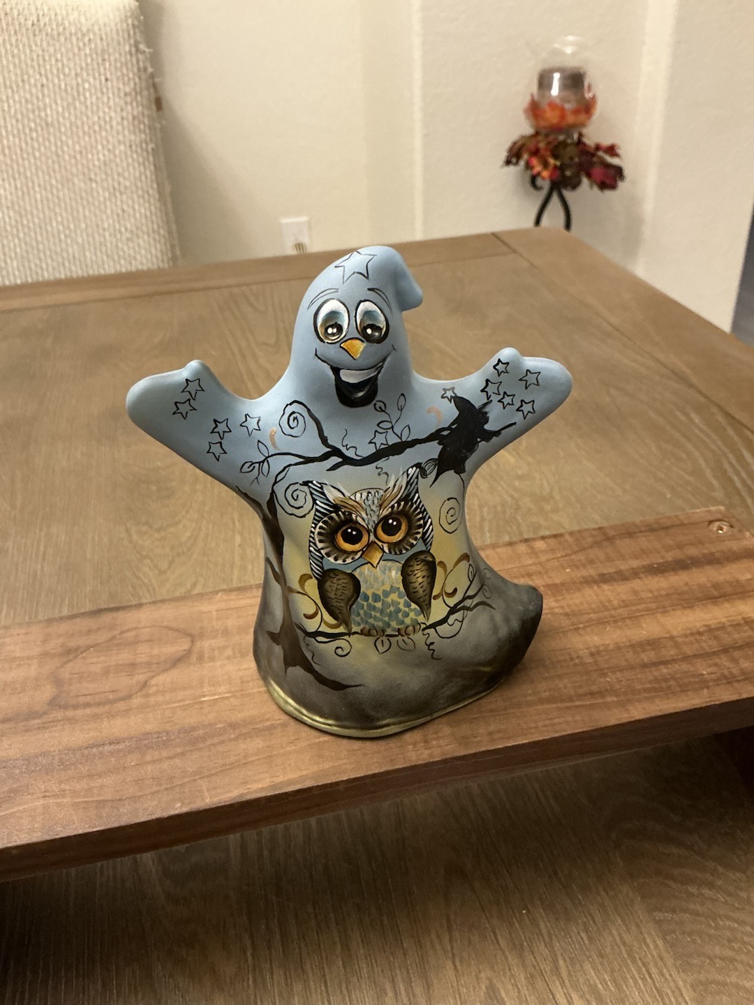 Fenton Halloween Ghost With Owl And Witch