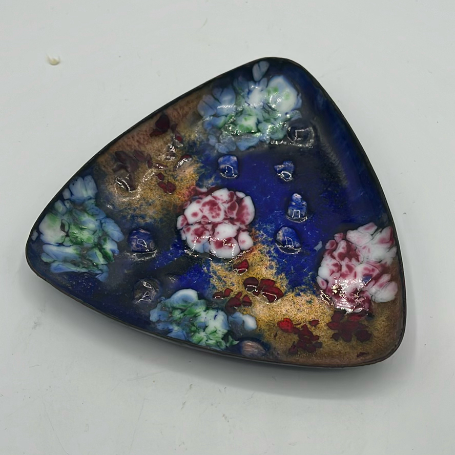 Metal Enamel Triangle Trinket Dish