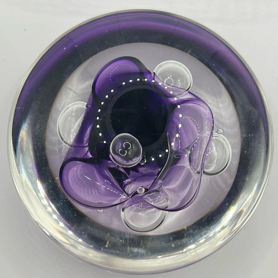 SIGNED Rollin Karg Purple Paperweight