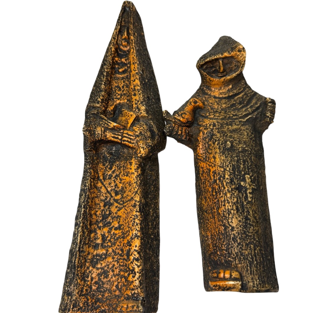 #01 - Vintage JARU pottery monk figurines, showcasing a unique ...