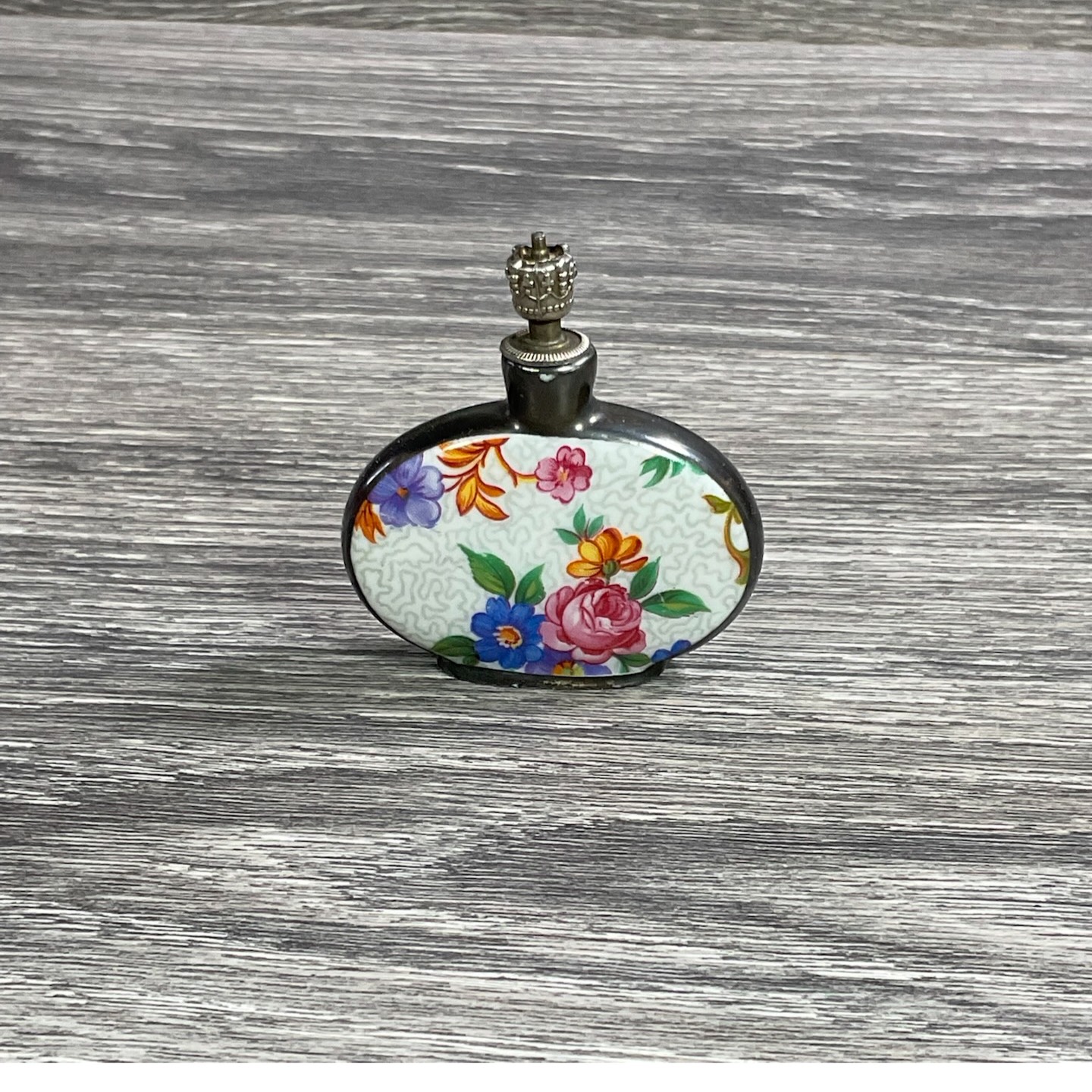 R2R - VTG Porcelain Perfume Bottle W/ Crown Topper - Made In Germany