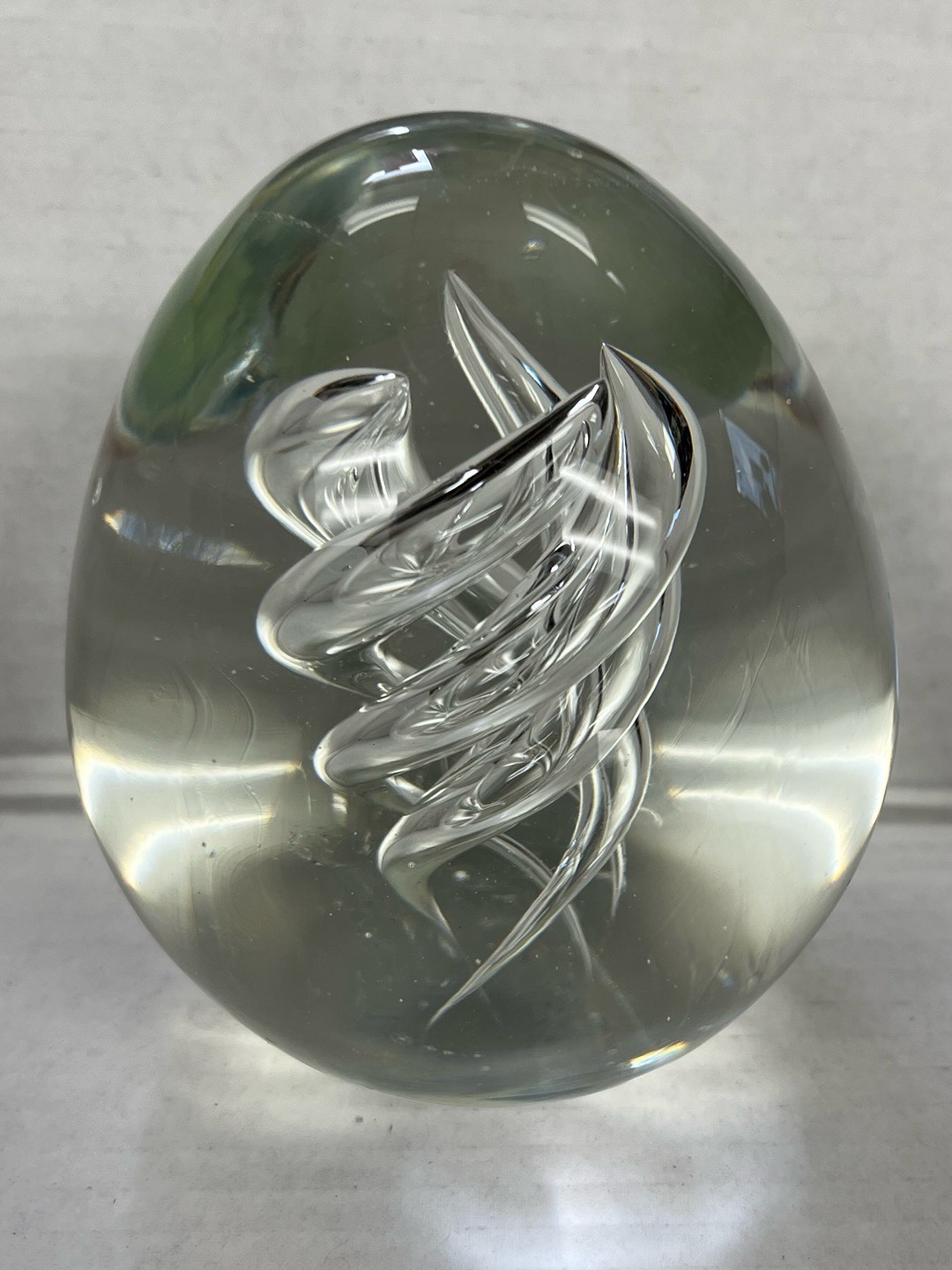 Clear Glass Helix Paperweight