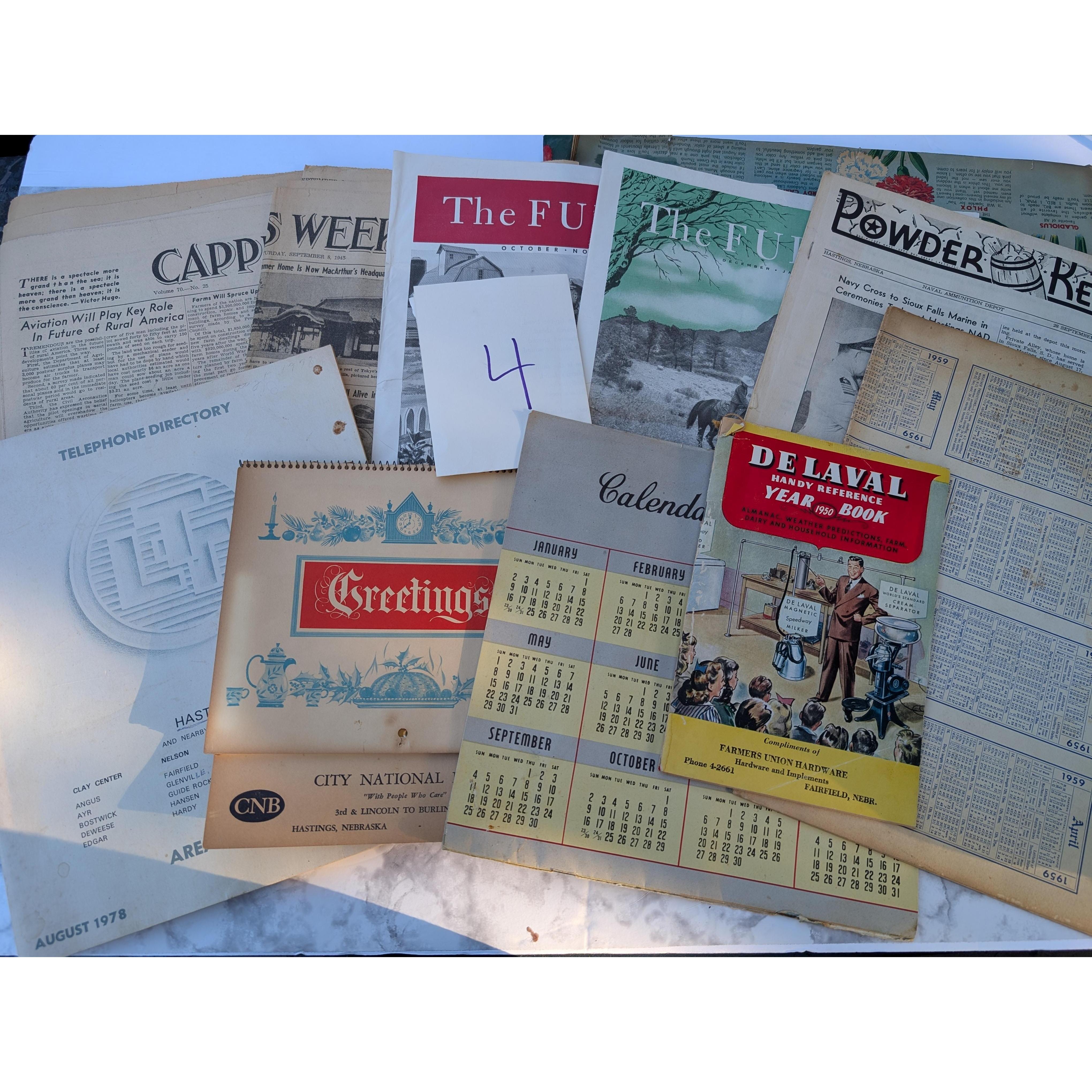 Vintage Ephemera Calendars, Garden Catalog, Newspaper and Phone book #4