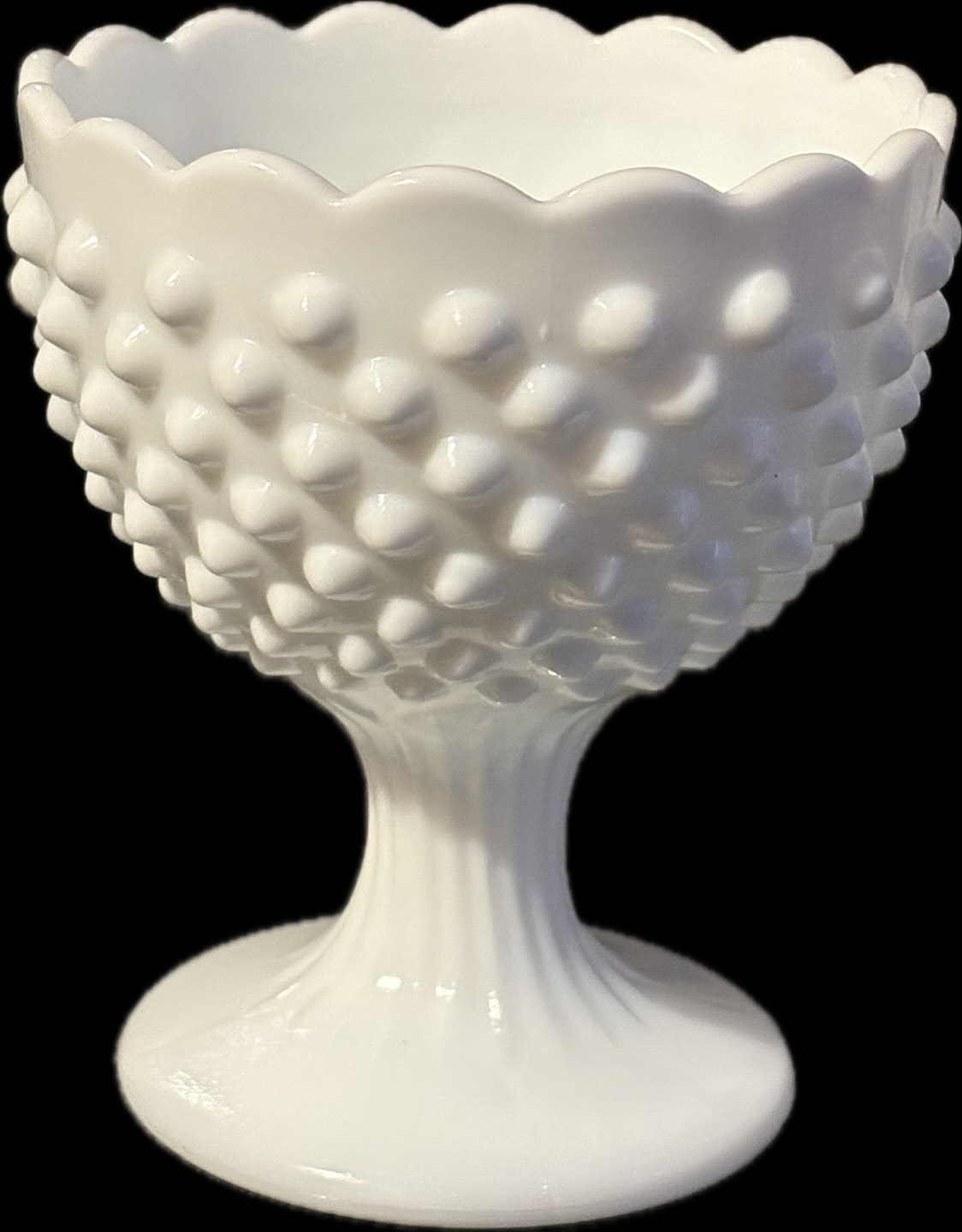 Vintage Fenton White Milk Glass Hobnail Pattern Goblet