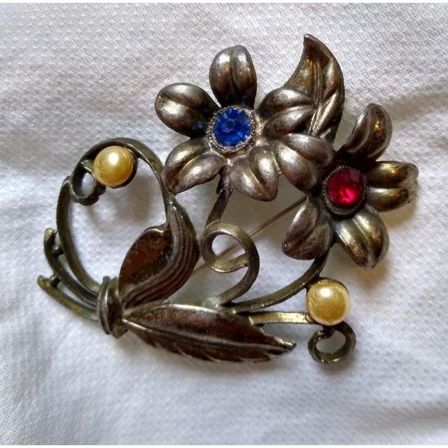 Vintage Little Nemo Jeweled Floral Brooch*