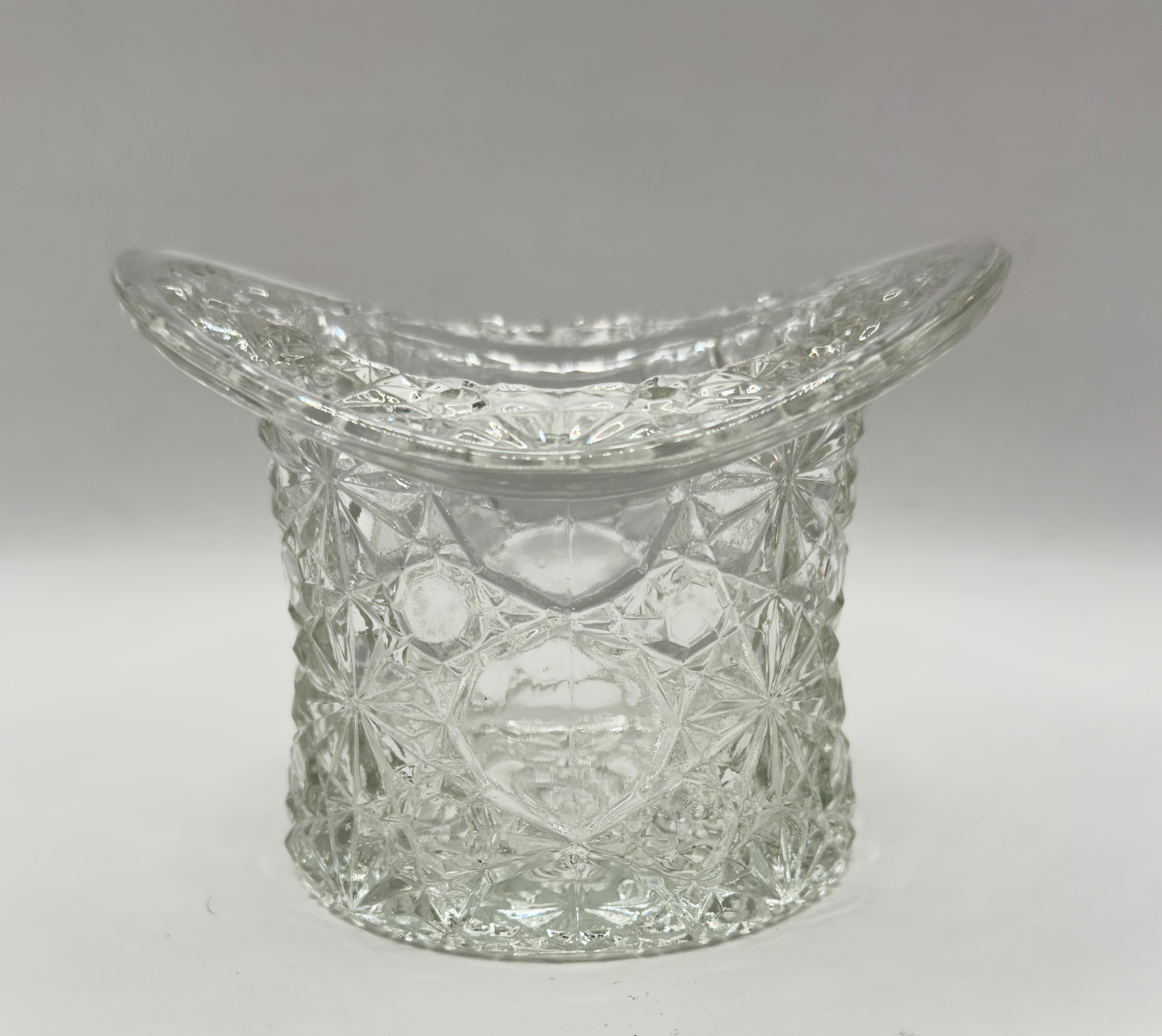 Vintage 1930’s Clear Glass Top Hat, Daisy & Button Pattern, By Fenton ...