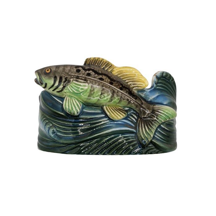 Vintage Ceramic Fish Figurine on Waves
