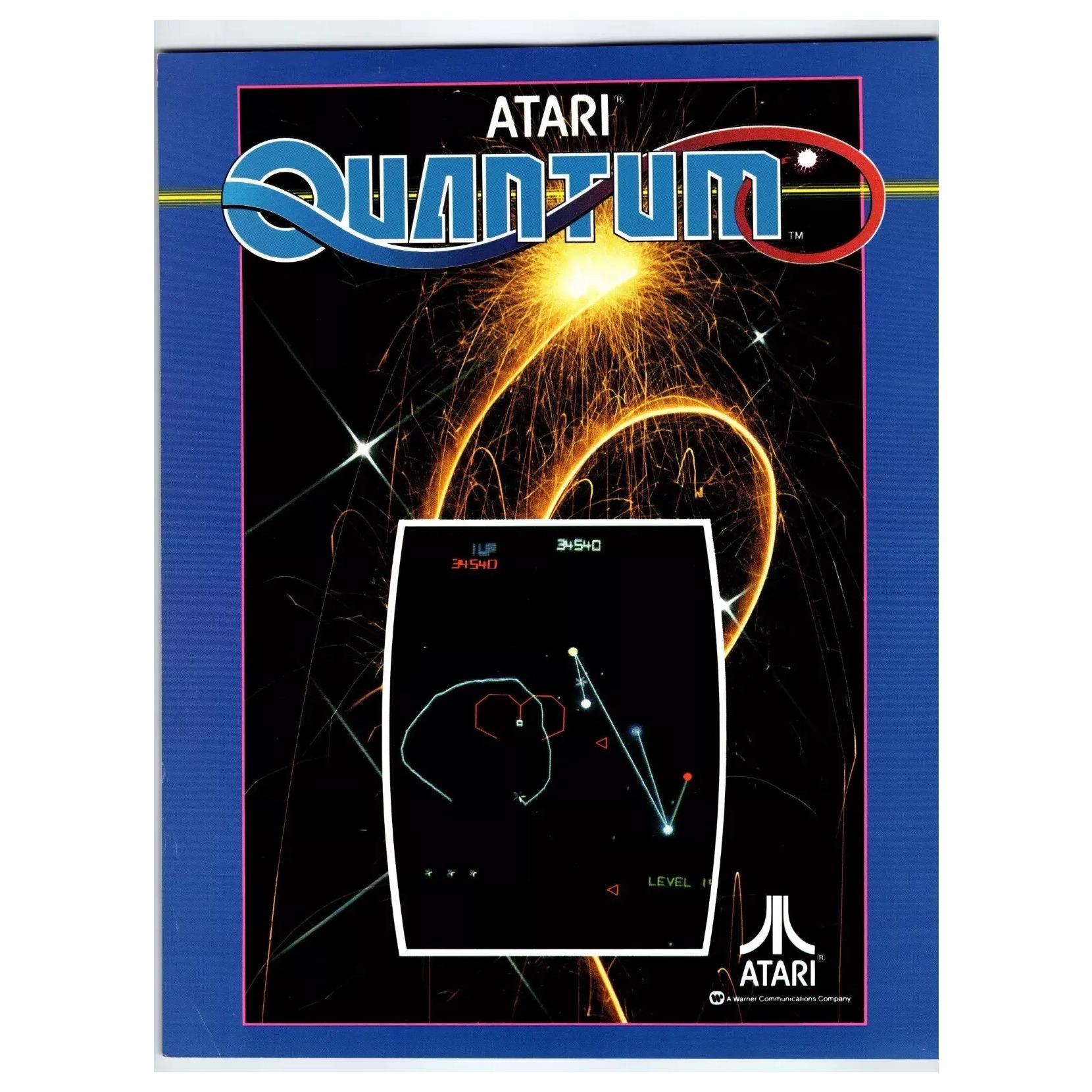Atari Quantum Arcade Flyer 1982 Original Vintage Video Game Art Retro Promo 8.5" x 11"