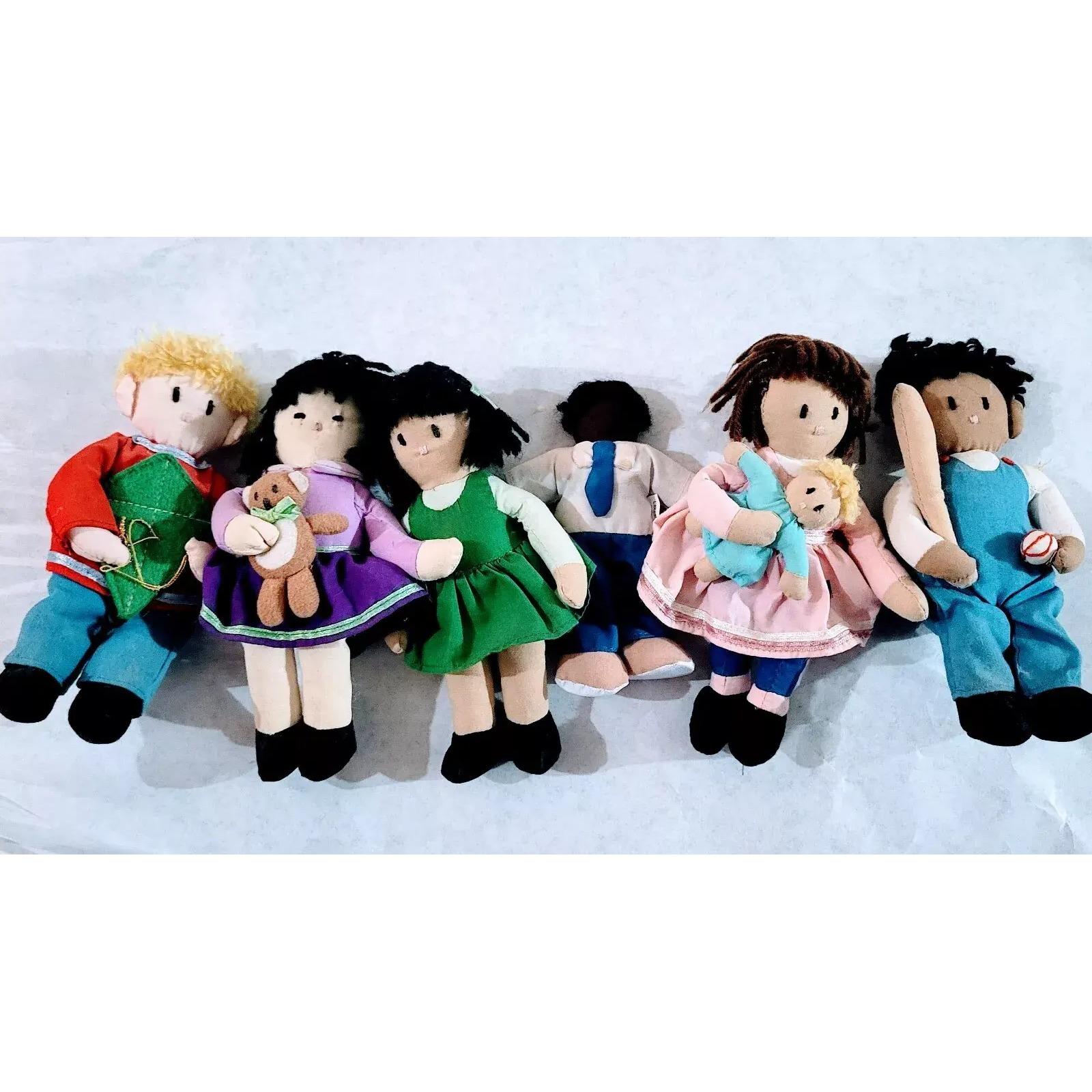 Lakeshore Learning Plush Figures People Dolls Lot Of 6 Diversity Children
