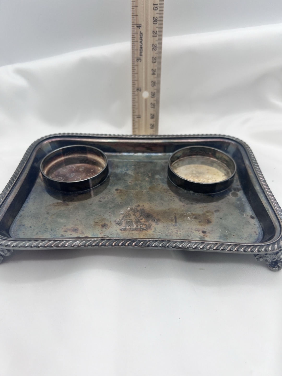Silver Ink Well Tray - Tray Only