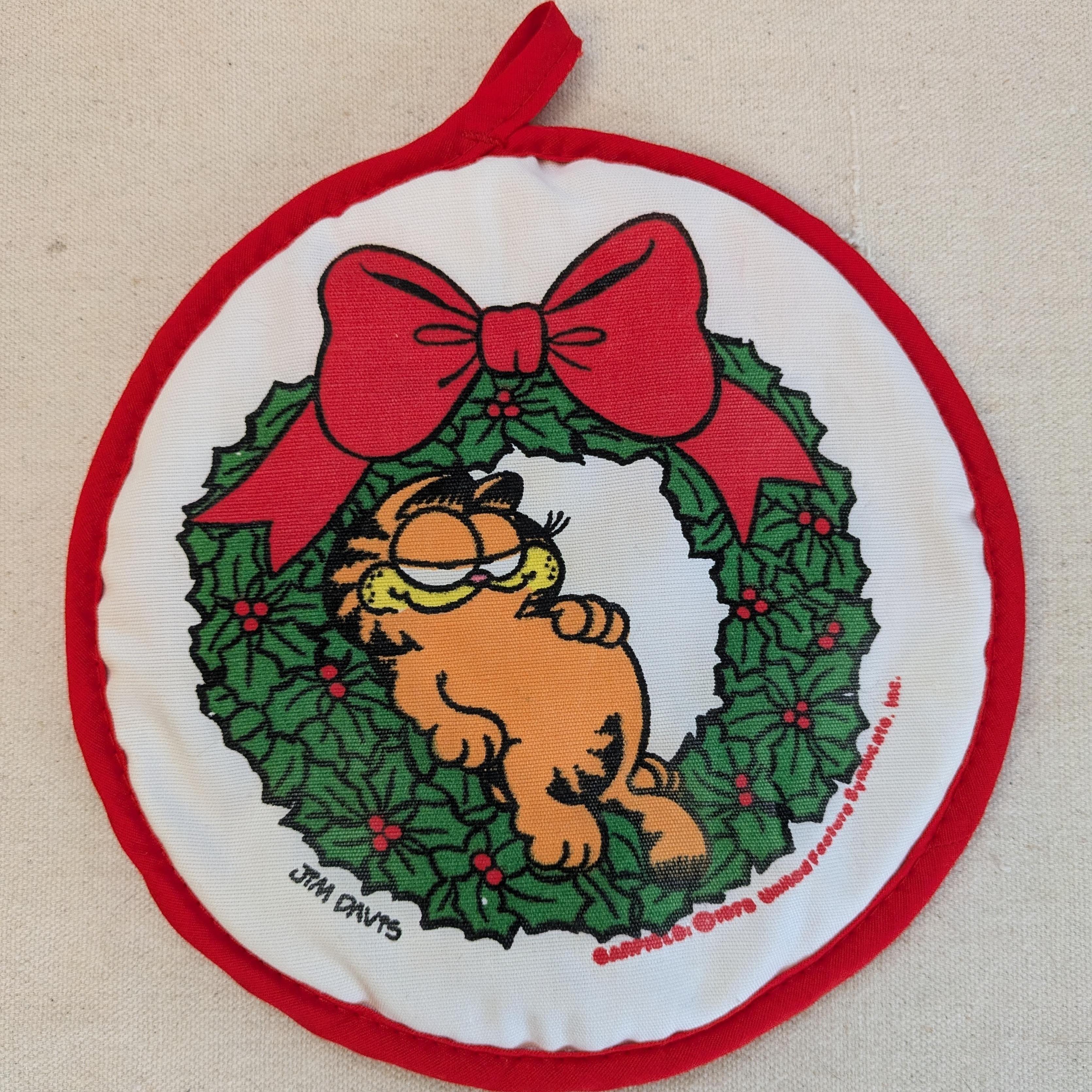 Vintage Garfield Christmas Pot Holder