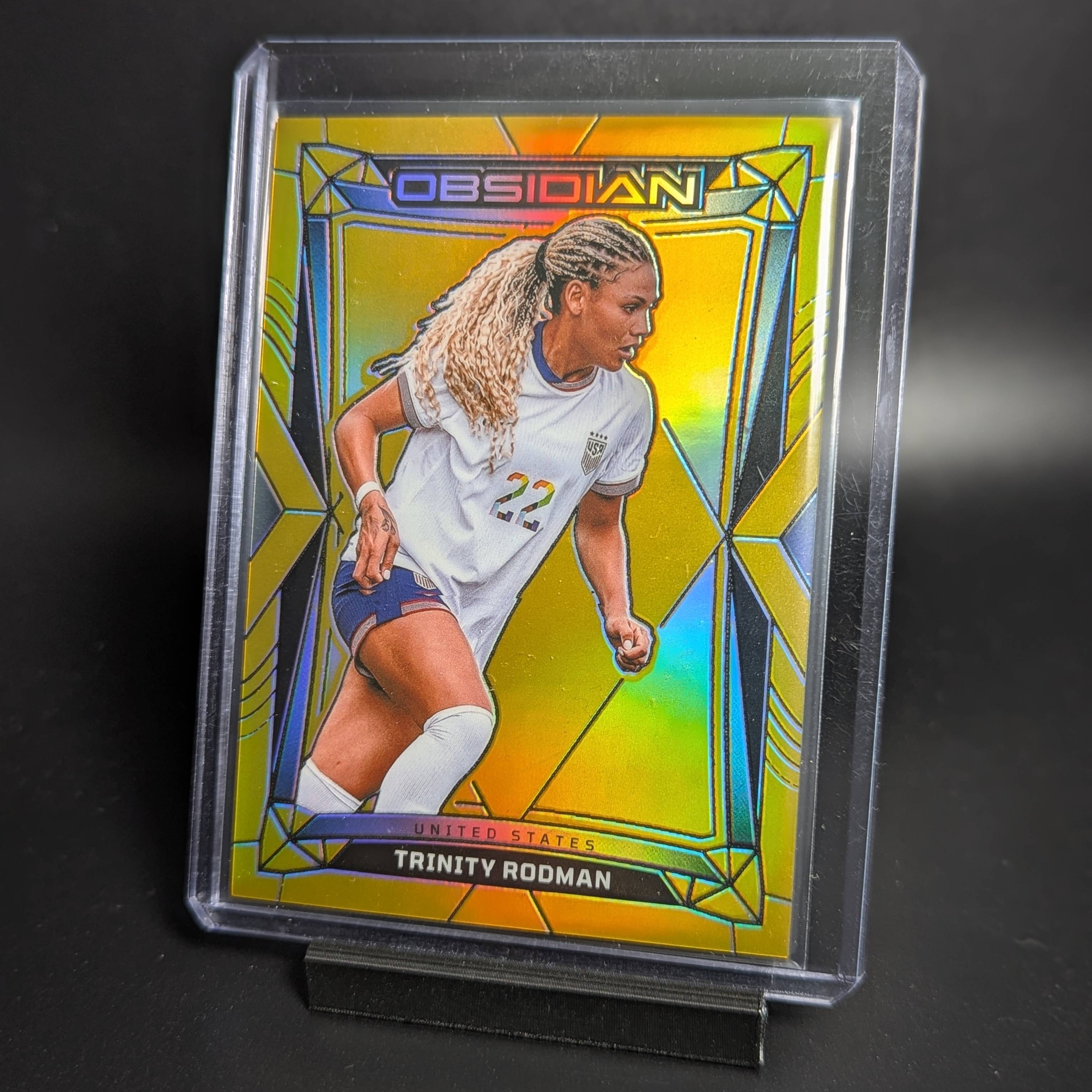 2024-25 Panini Obsidian FIFA Trinity Rodman Gold Flood /10 USWNT