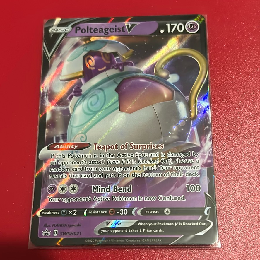 Polteageist V - SWSH021 - Pokemon Sword & Shield Promo Ultra Rare Card NM