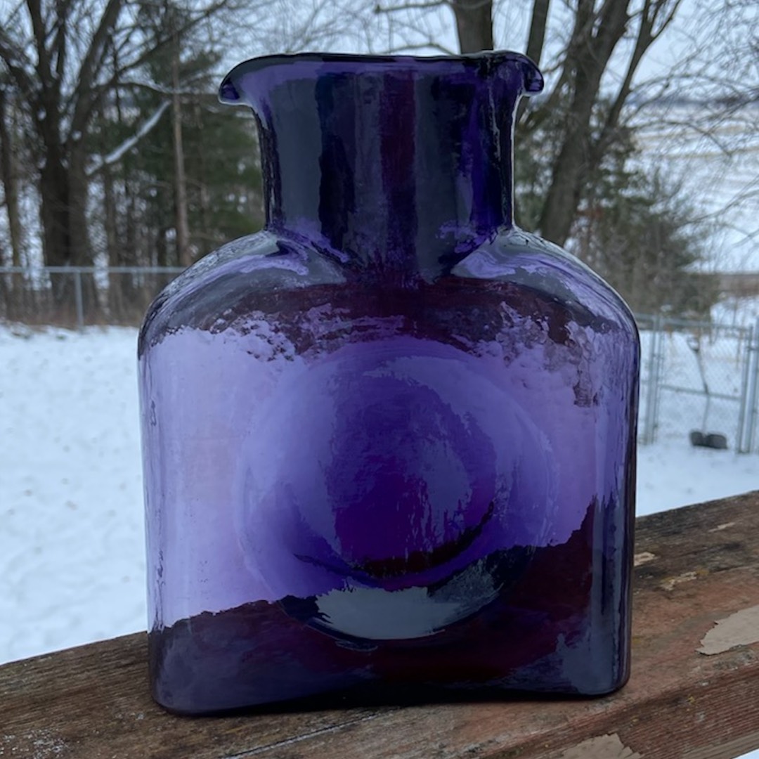 Vintage Blenko Glass (#384), Purple / Amethyst Double Spout Bottle ...