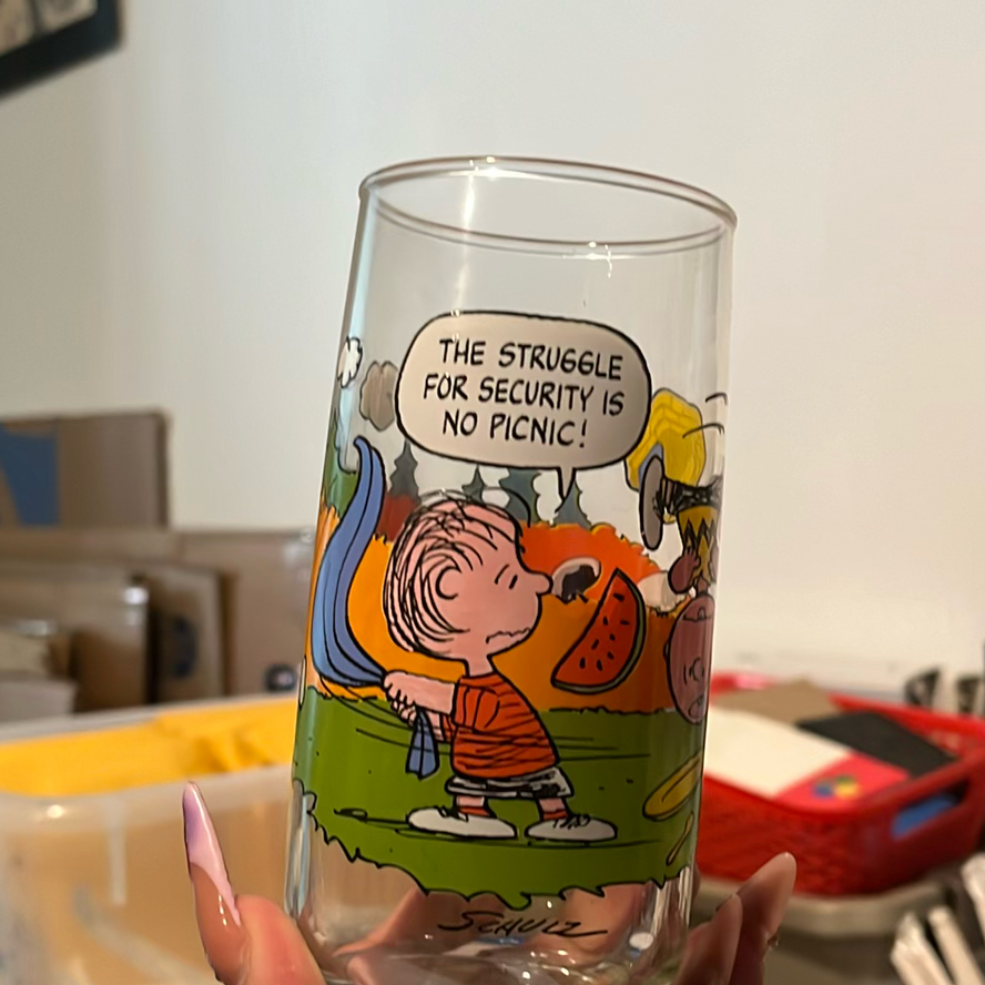 McDonald’s Camp Snoopy- The Struggle For Security Is No Picnic Glass