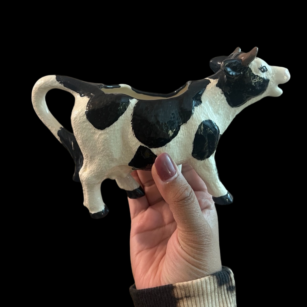 Signed Handmade and Hand-painted Cow Creamer