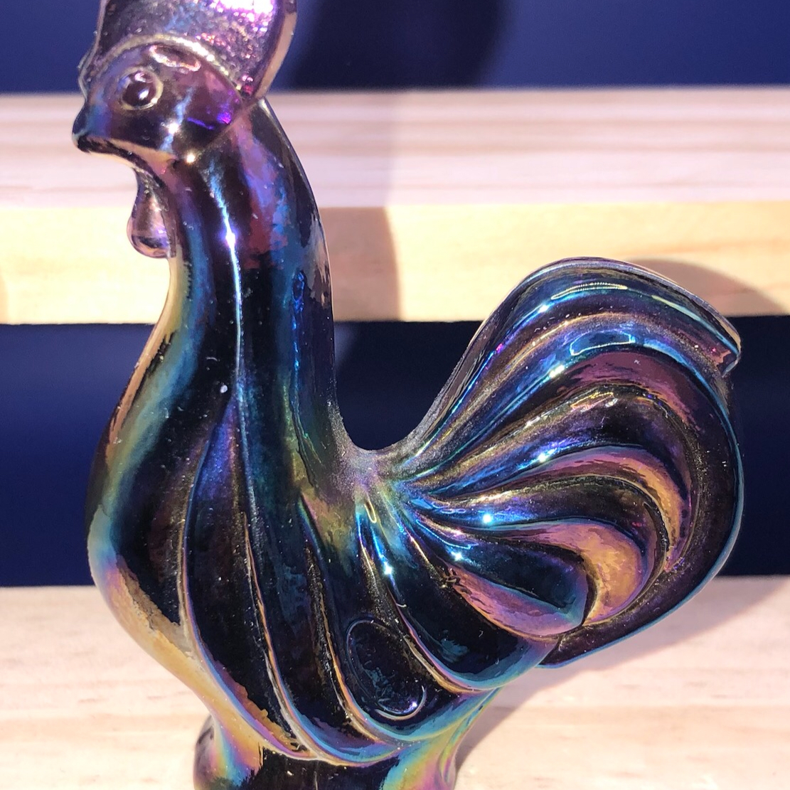 #04 - Fenton art glass Carnival glass rooster