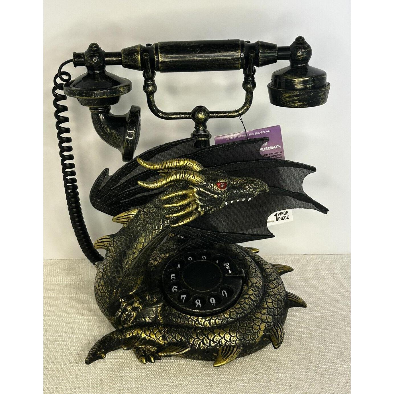 Gemmy Black Dragon Phone Halloween Gothic Fantasy Creepy Decor Talks ...