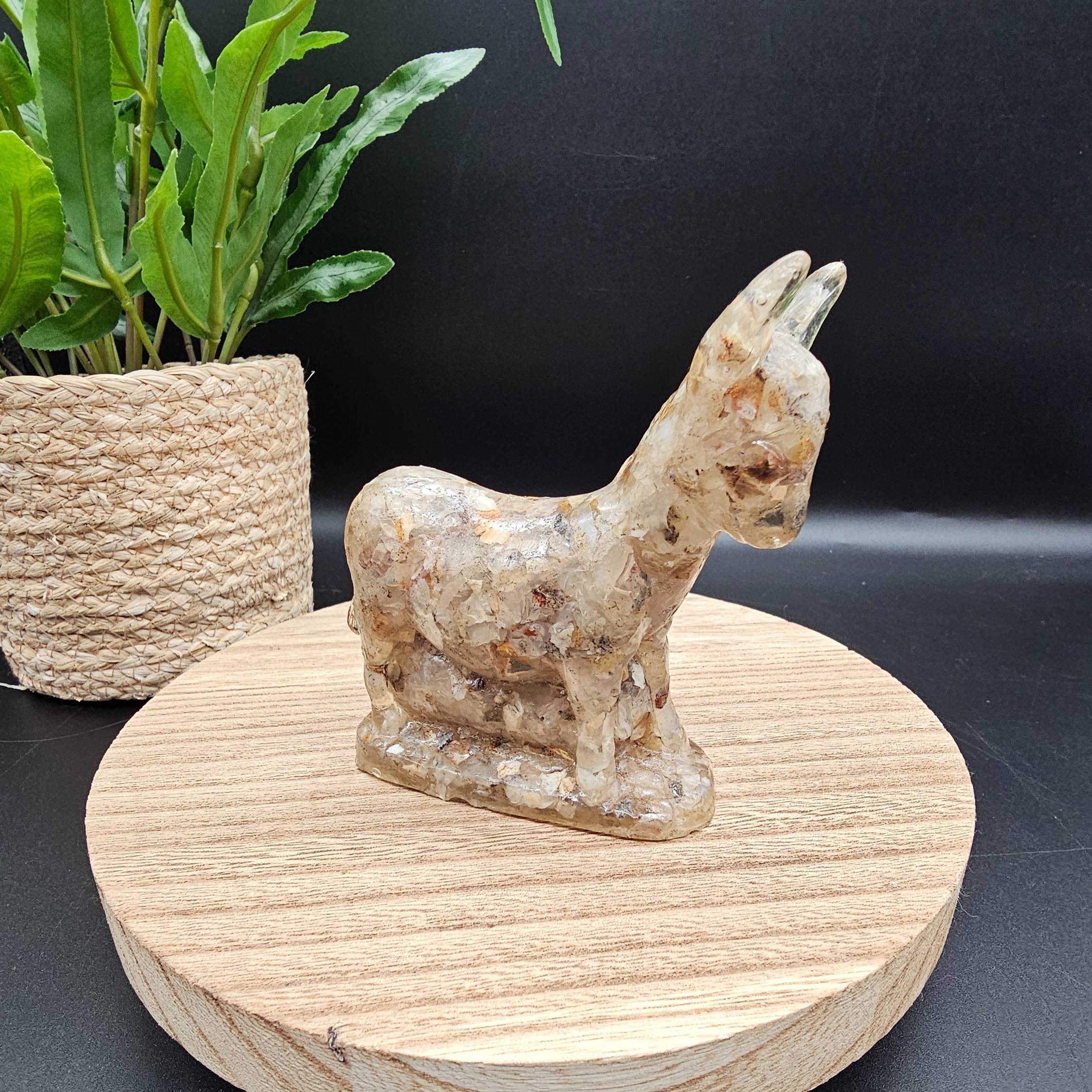 Vintage Mid Century Vomit Art Resin Lucite Pebbles Rocks Donkey Mule ...