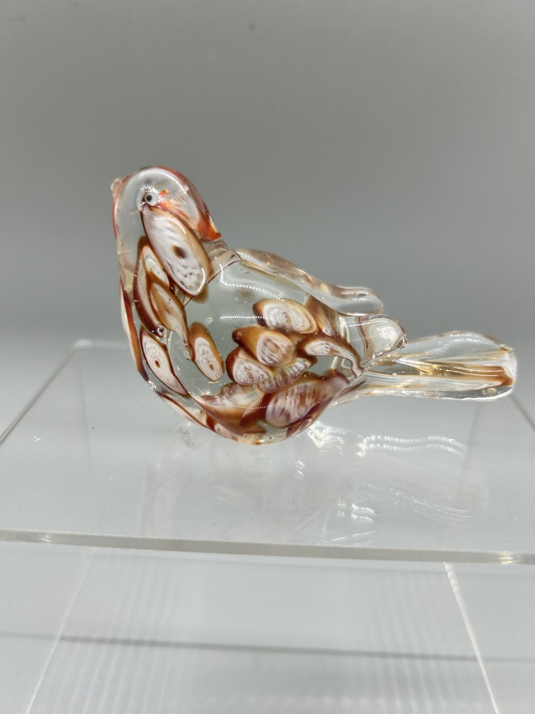 21 Lefton Bird With Rust/white Cane ️ 2”