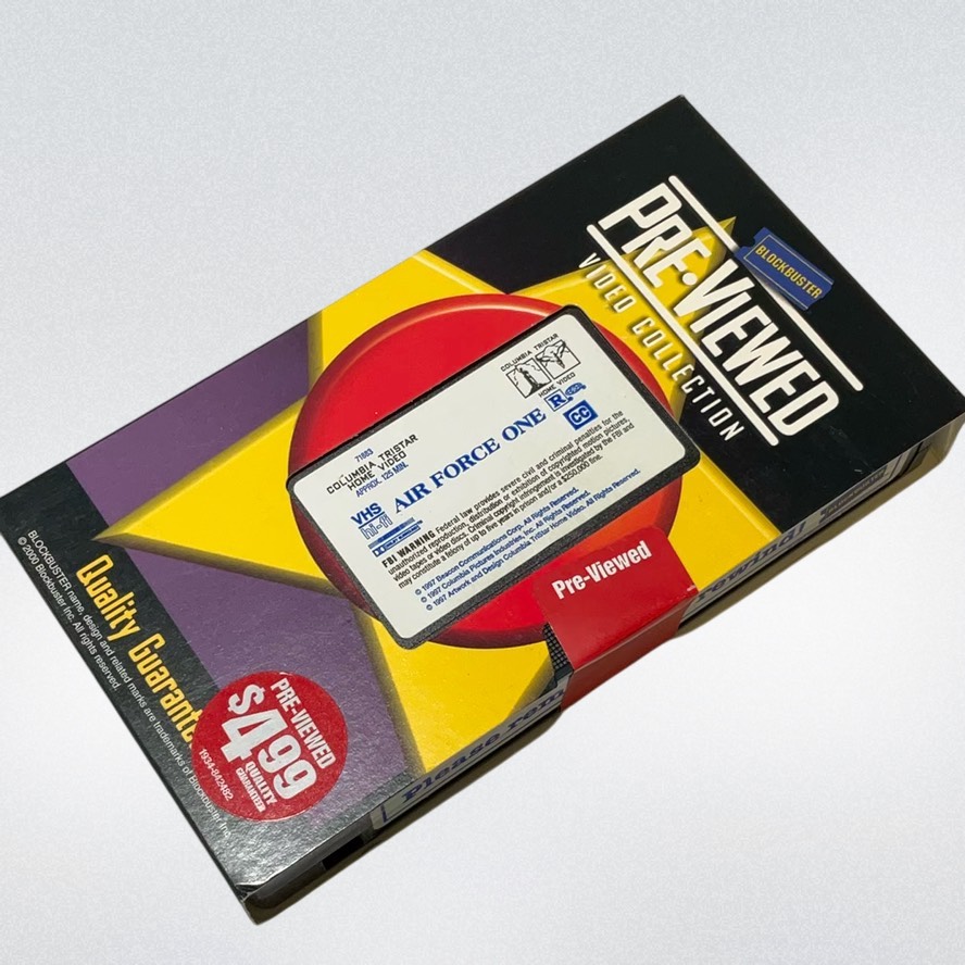 Blockbuster Video Case & VHS - Air Force One Pre-Viewed Blockbuster ...