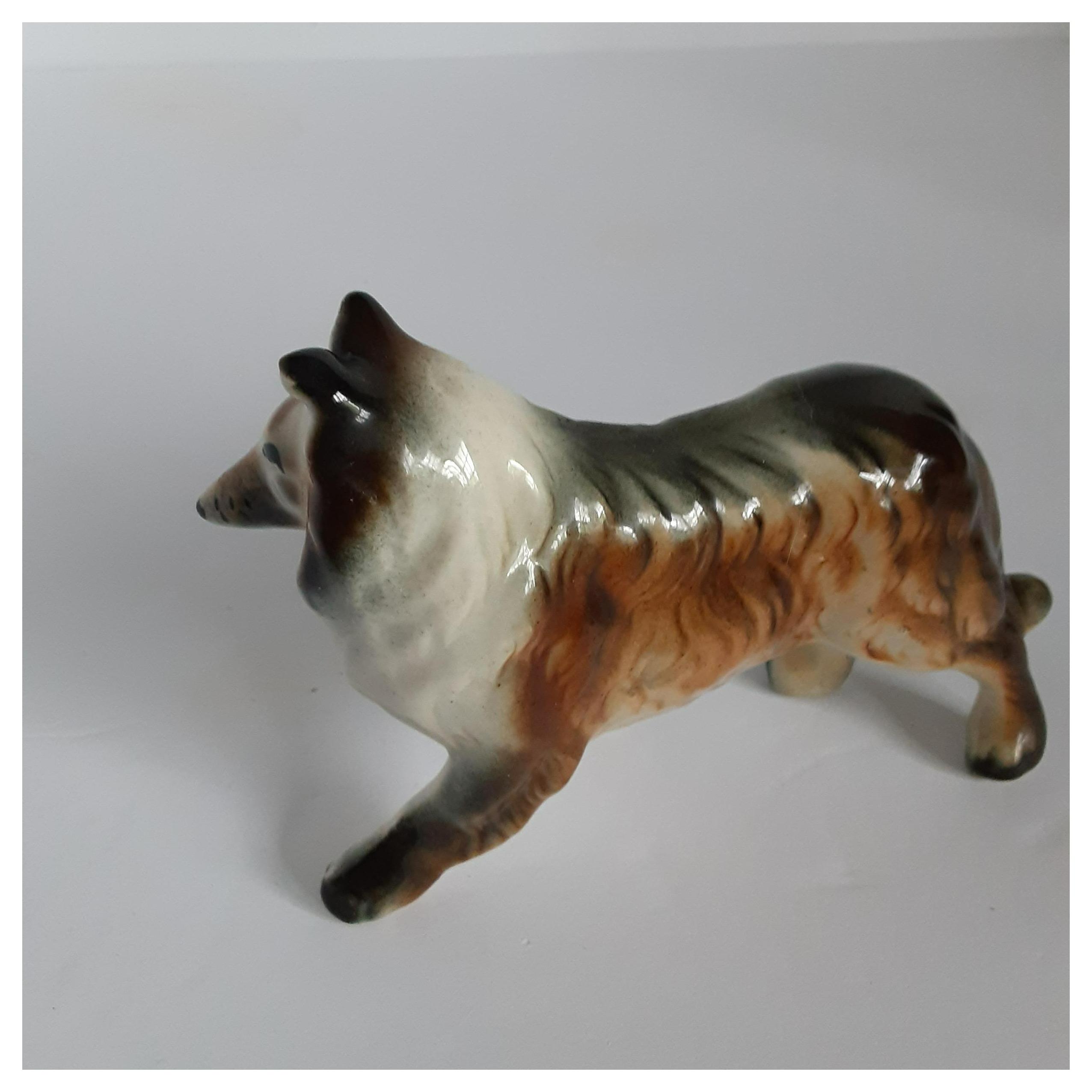 Vintage Ceramic Collie Dog Figurine