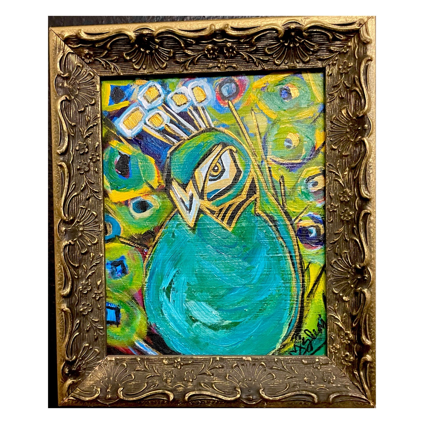 King Peacock Original Acrylic Peacock Painting 8”x10” Painting In 10 ...