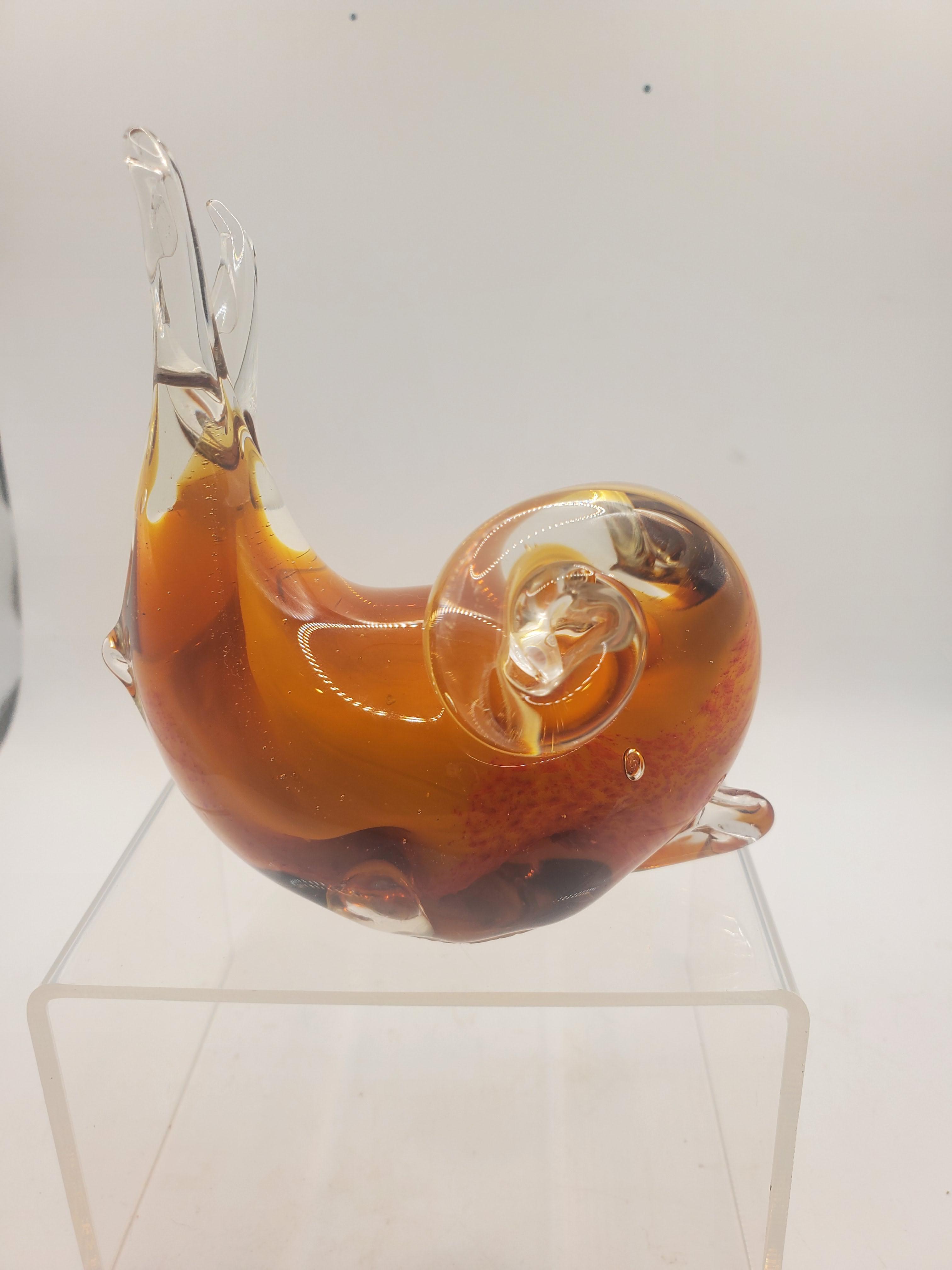 Blown Glass Snail Paperweight