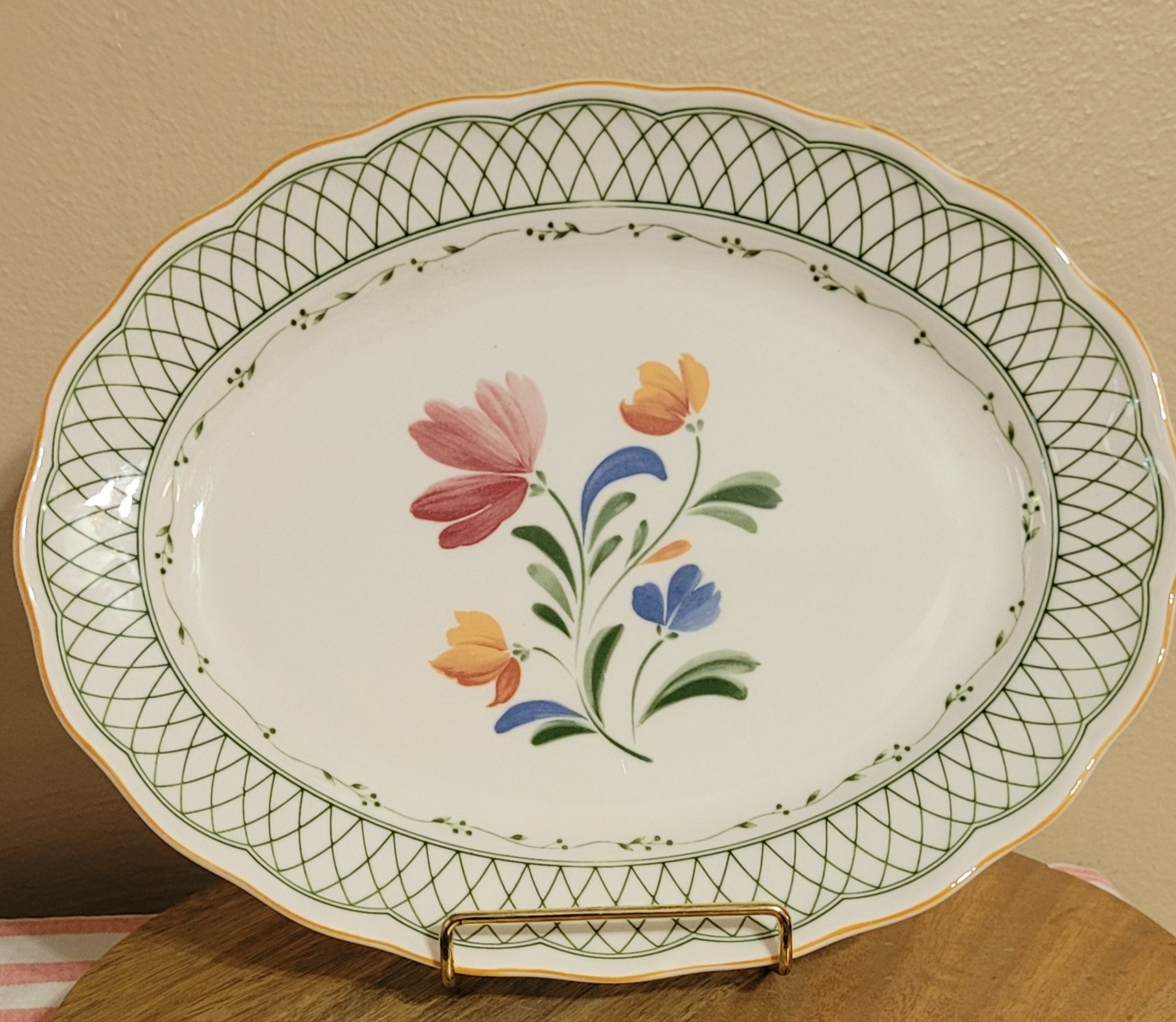 Nikko Floral Hampton by Provincial Designs Oval Serving Platter 12 x 9 ...