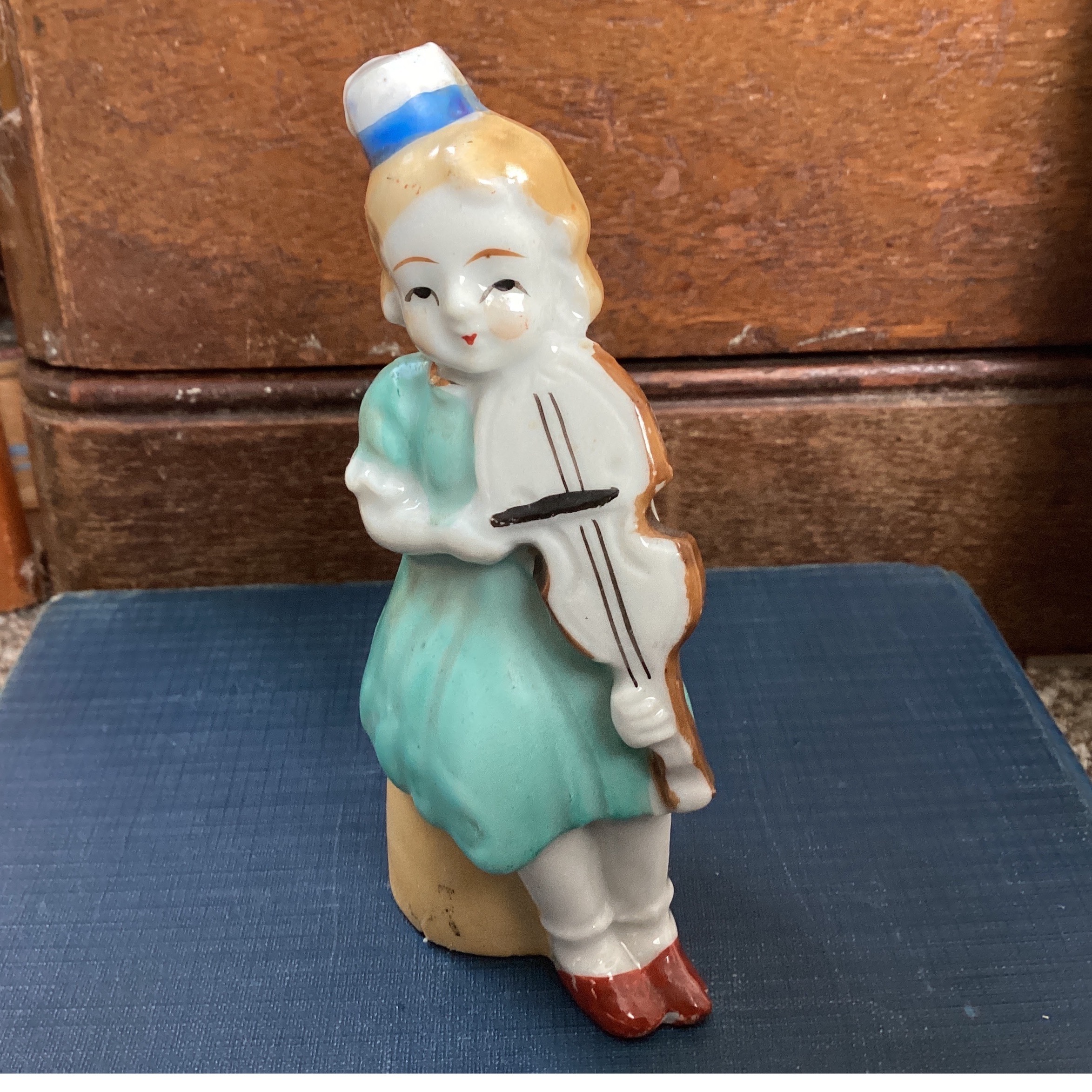 Vintage Girl Playing Violin Figurine