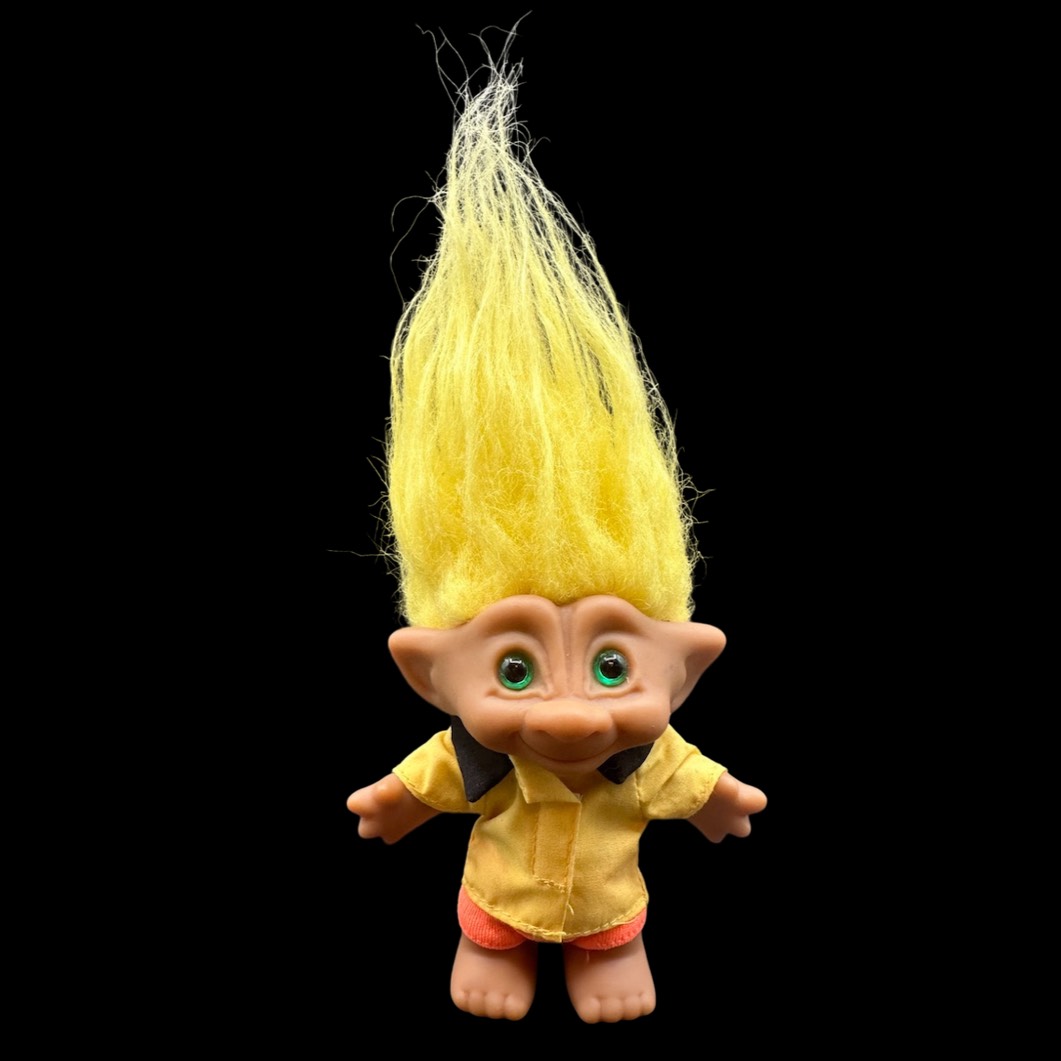 Yellow Haired Ace Novelty Co. Troll Doll With Amber Star Jeweled Belly ...