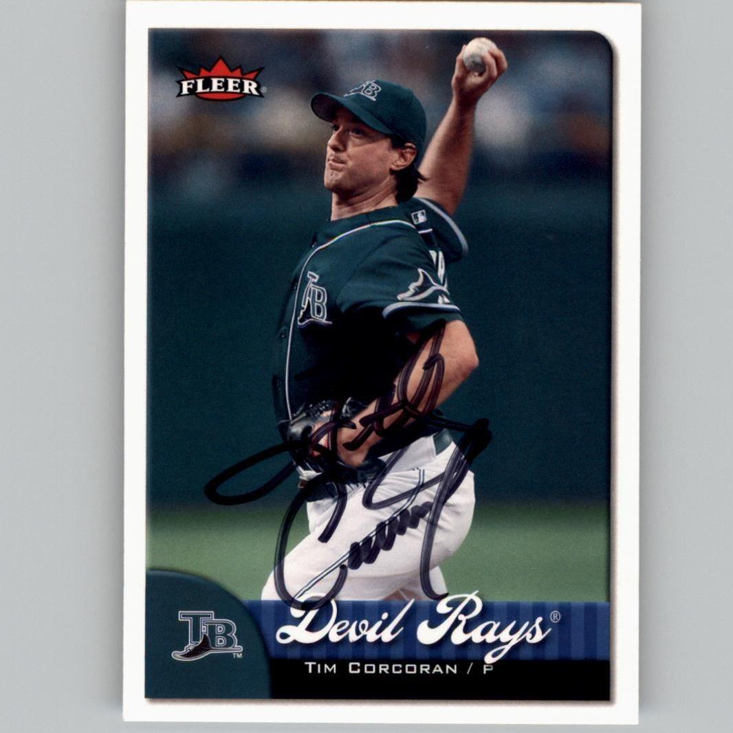 Tim Corcoran Signed Tampa Bay Devil Rays 2007 Fleer Baseball Card #56