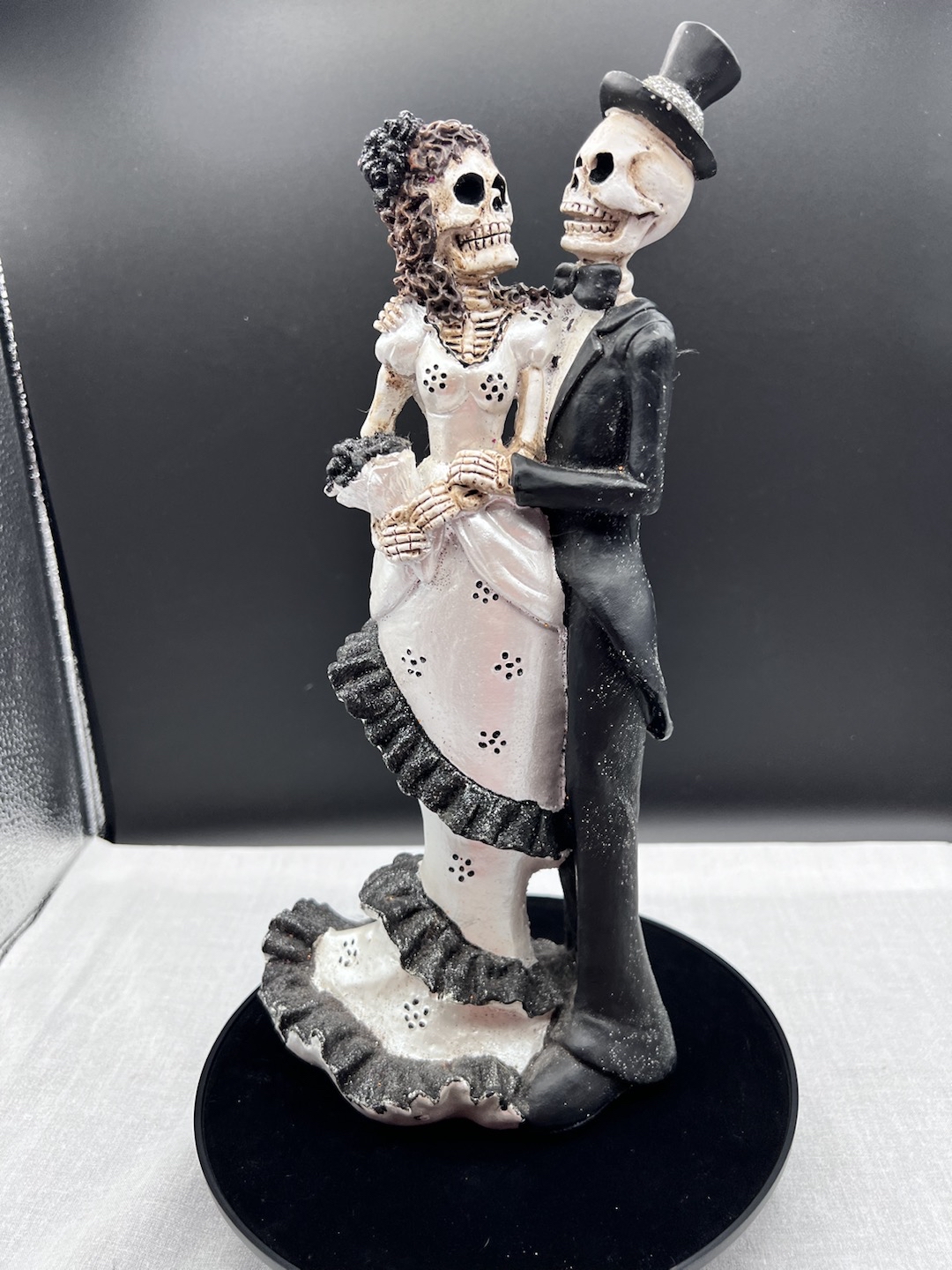 Large Skeleton Bride & Groom Figurine 13x4 1/2”