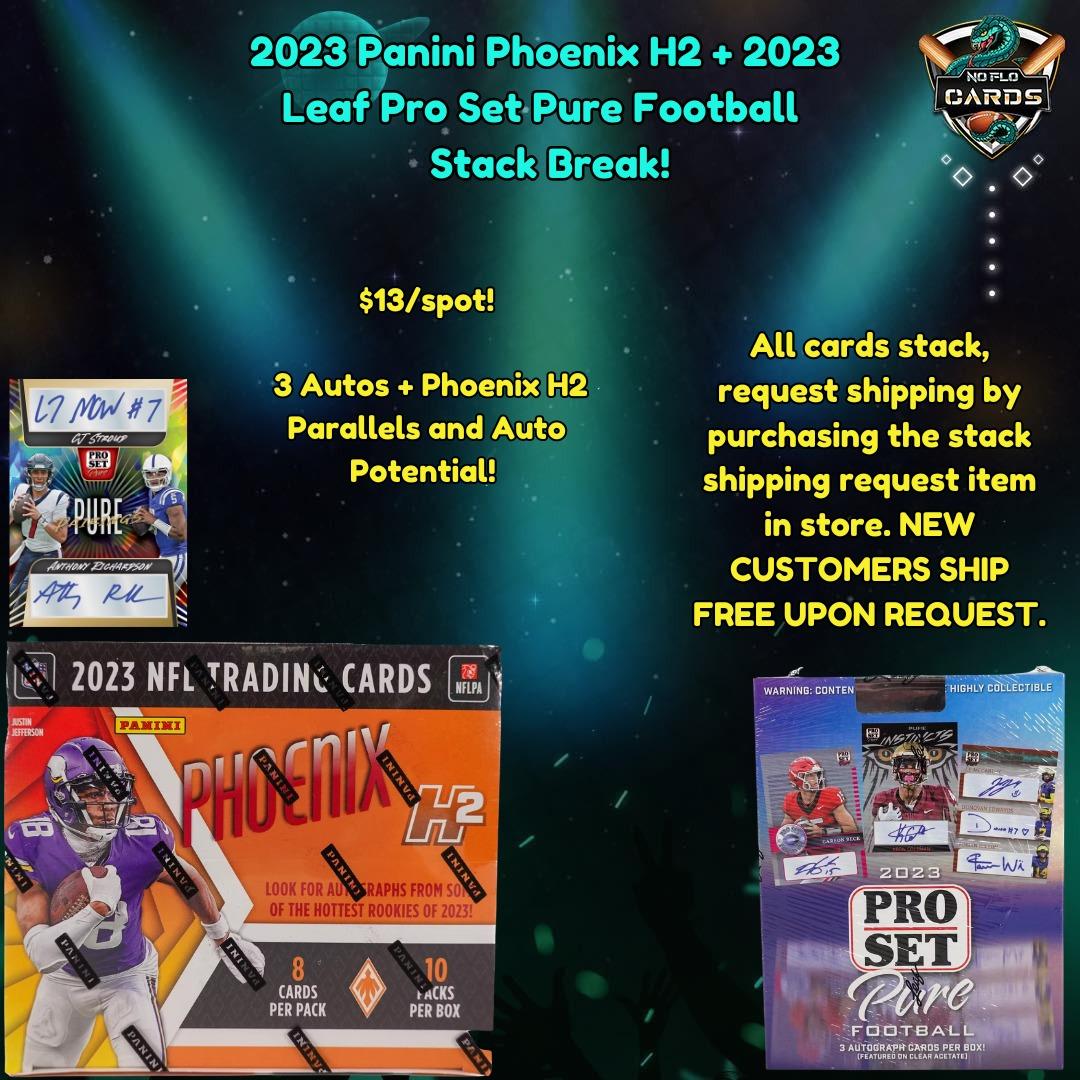 2023 Panini Phoenix H2 + 2023 Leaf Pro Set Pure Football Stack Rip ...