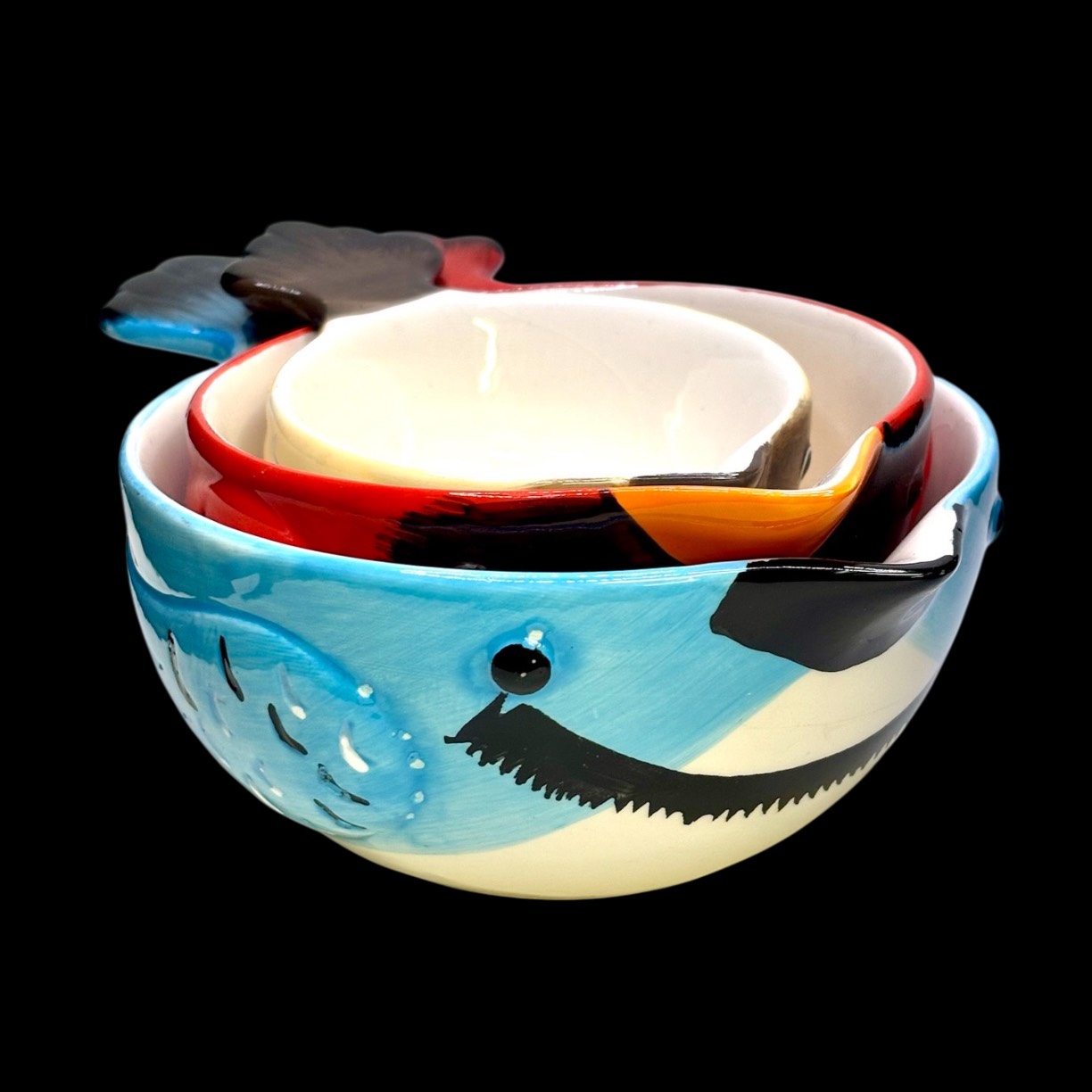 Set Of 3 Ceramic Bird Measuring Cups*
