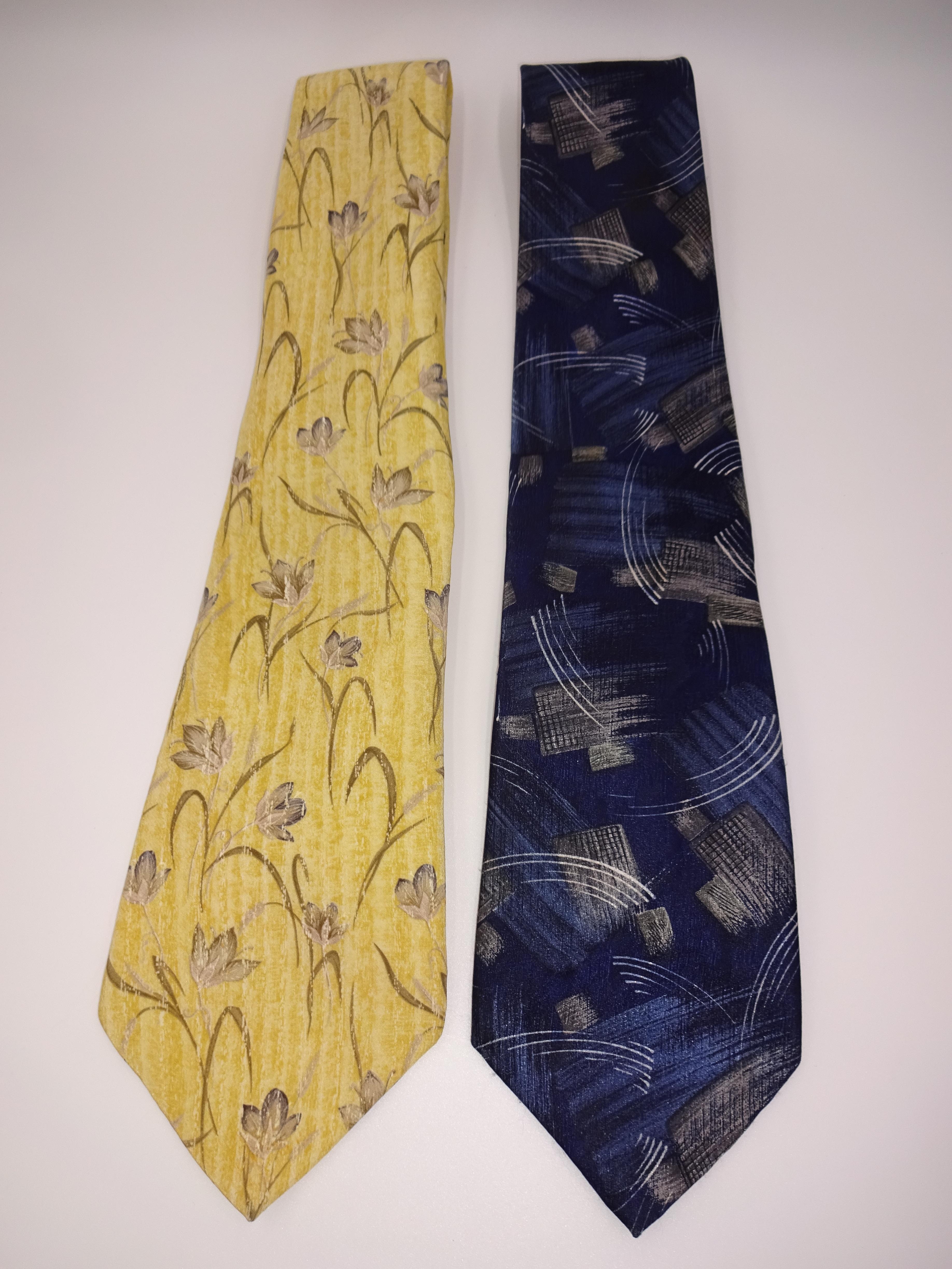 2 Vintage Mens Don Loper Neck Ties Neckties 1 Silk Yellow Brown Flowers ...