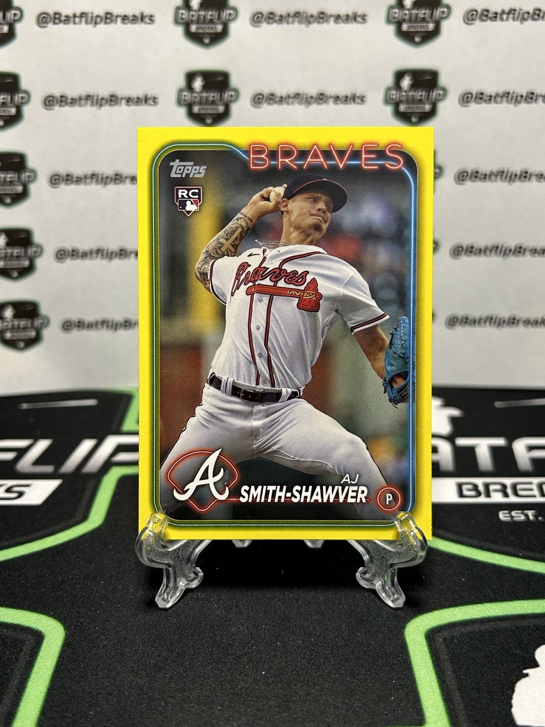 AJ Smith-Shawver 2024 Topps Series 1 Yellow Parallel #117 RC Baseball ...