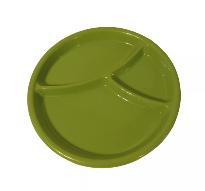PackerWare Green Divided Plastic Plates Set 6 Picnic BBQ Beach Camping ...