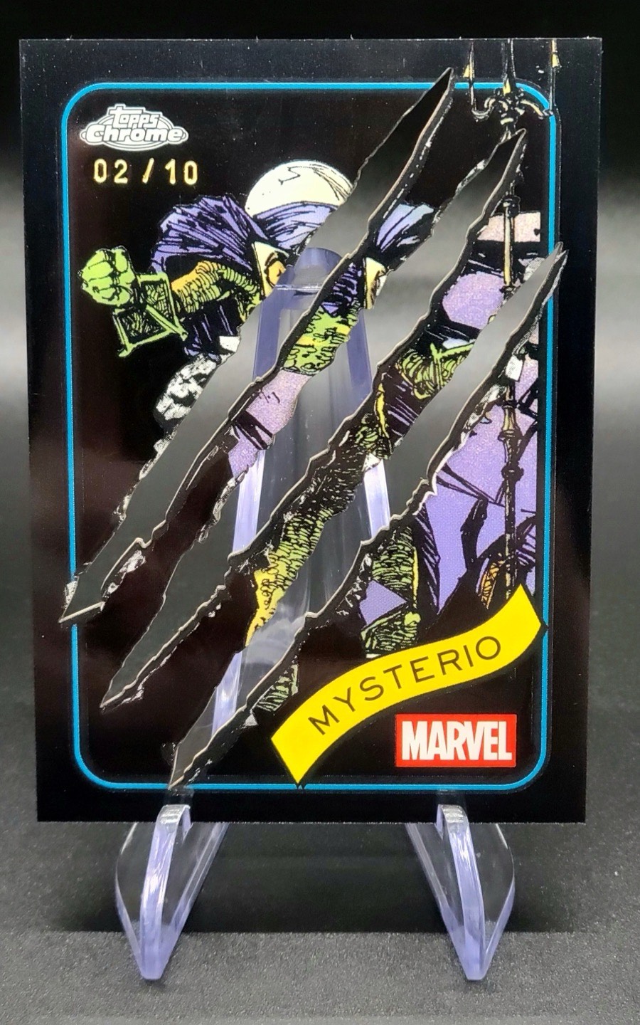 2025 Topps Chrome Marvel Mysterio #115 Black Steel Clawed Chrome /10 SSP