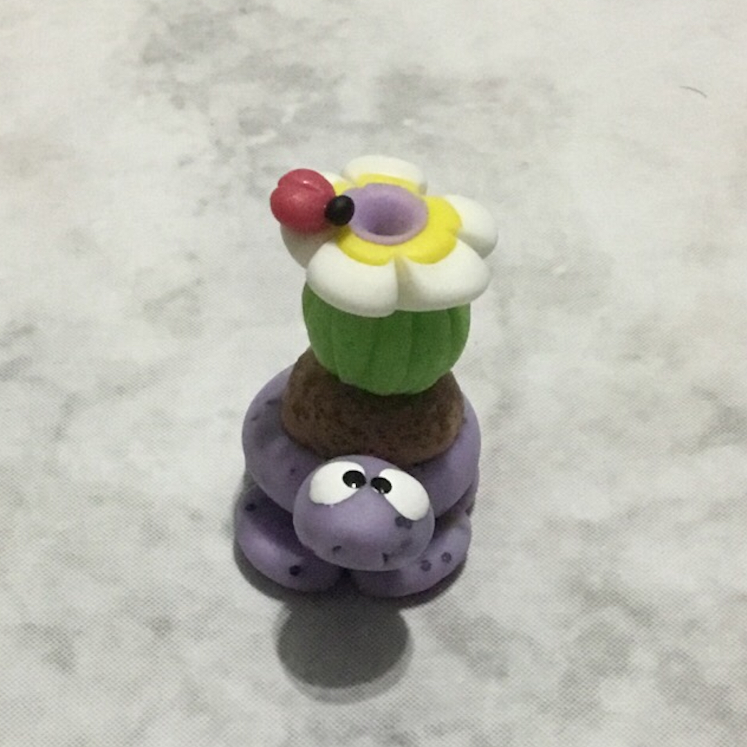 A15. Artesania From Puerto Rico- Mini Purple Speckled Turtle With ...