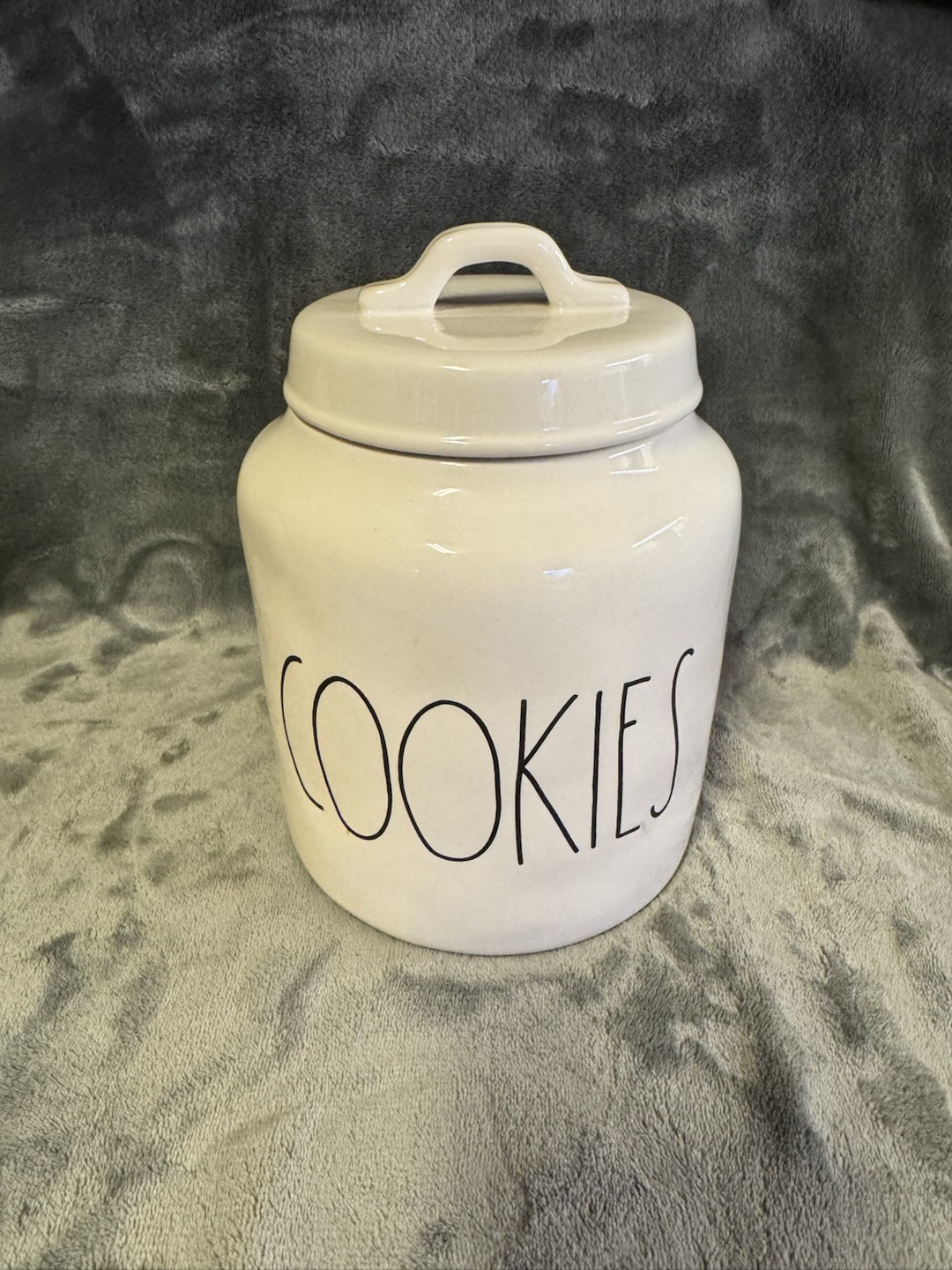 Rae Dunn Cookies Cookie Jar White Canister With Lid Kitchen Storage EUC ...