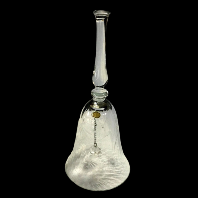 Vintage Lead Crystal Bell with Etched Flowers & Stems, Made in Hungary ...