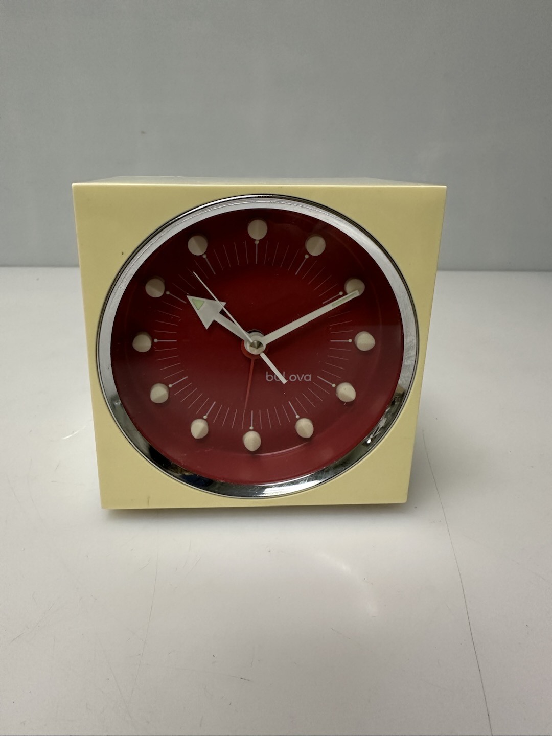 Rare MCM Atomic Space Age 1960’s BULOVA Wind Up Alarm Clock Vibrant ...