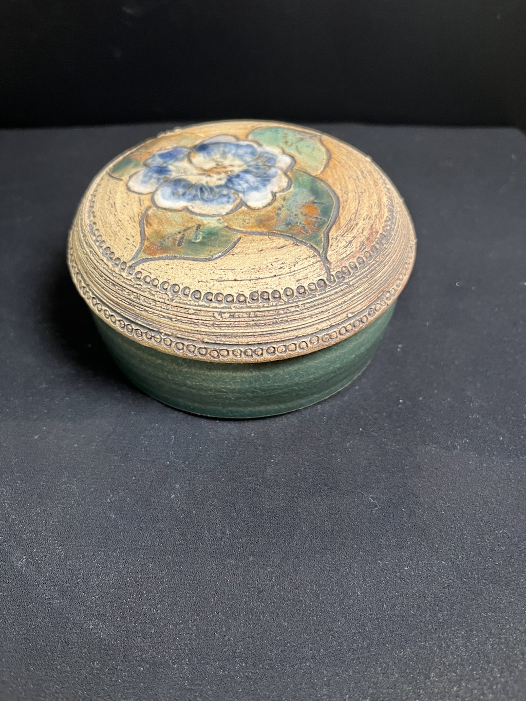Studio Pottery by Bonnie From 1997-Beautiful Trinket Dish w/ Lid. Green ...
