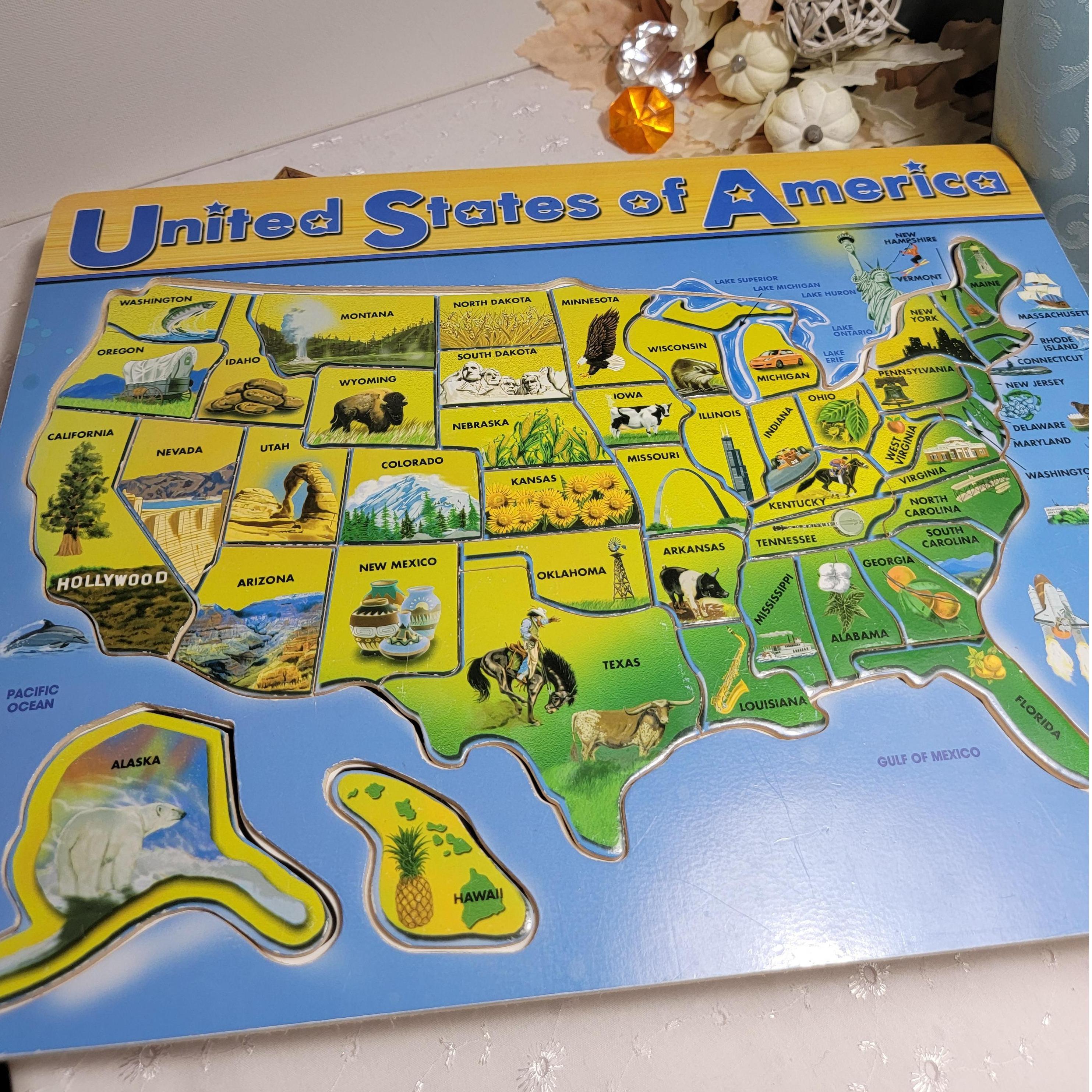 Vintage Melissa And Doug United States of America Puzzle Map