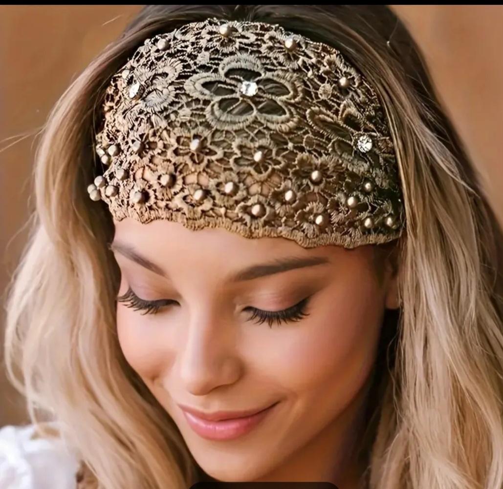 BOHEMIAN / GYPSY LACE DETAILED SOFT HEAD BAND