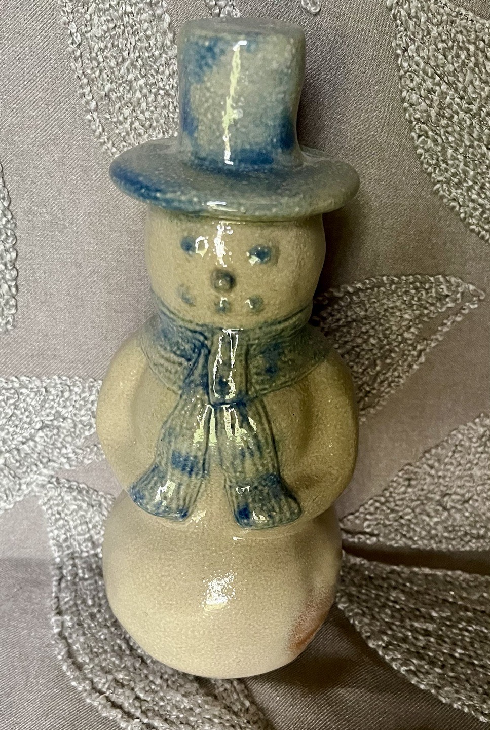 Beaumont Brothers Pottery Primitive Snowman Salt Glaze 1994 Blue Gray ...
