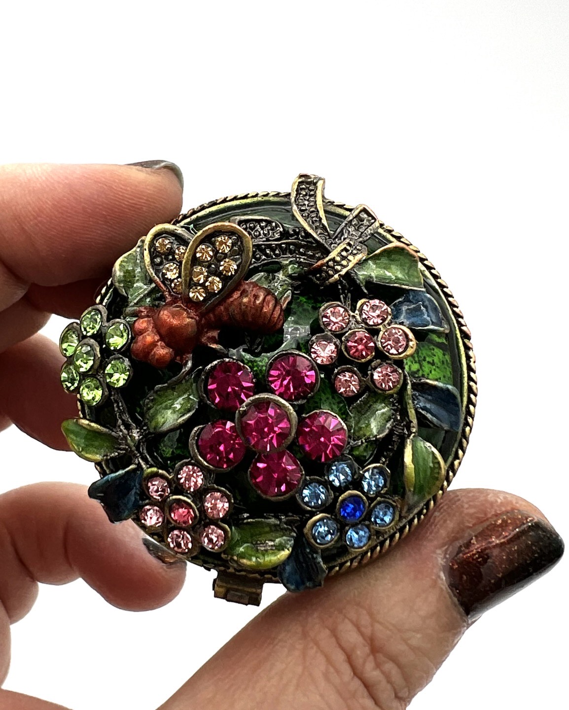 Trinket Box: Ciel Flowers And Bee Trinket Box