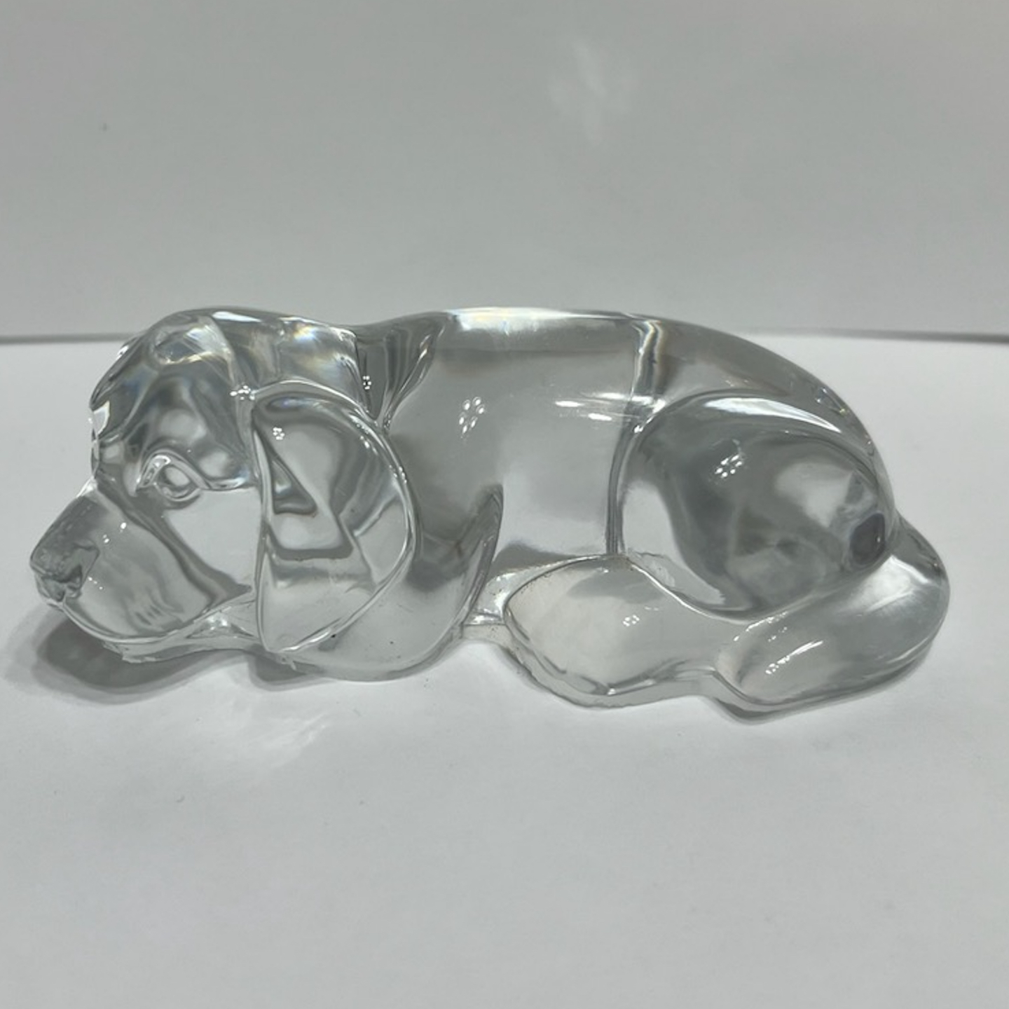Princess House 24% Lead Crystal Dog Puppy Figurine Paperweight ~1.75” x ...